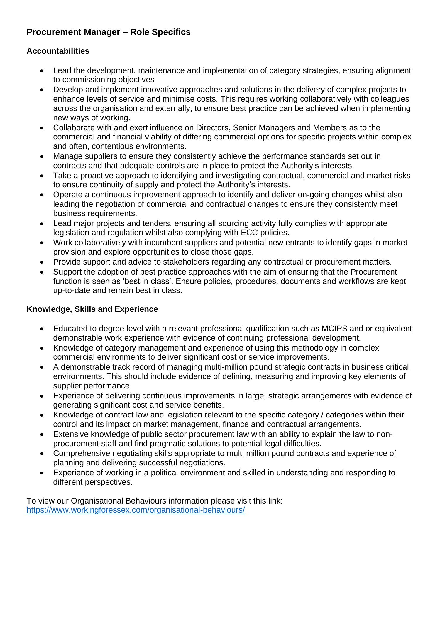 Procurement Manager – Role Specifics.docx | DocDroid