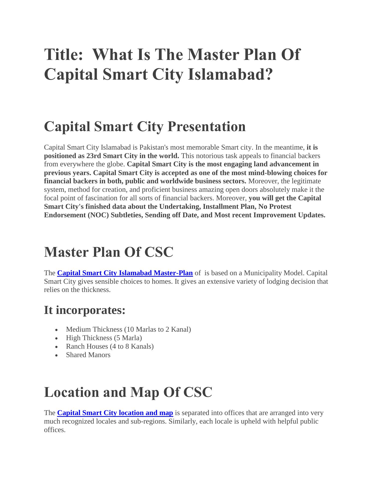 What Is The Master Plan Of Capital Smart City Islamabad.pdf | DocDroid