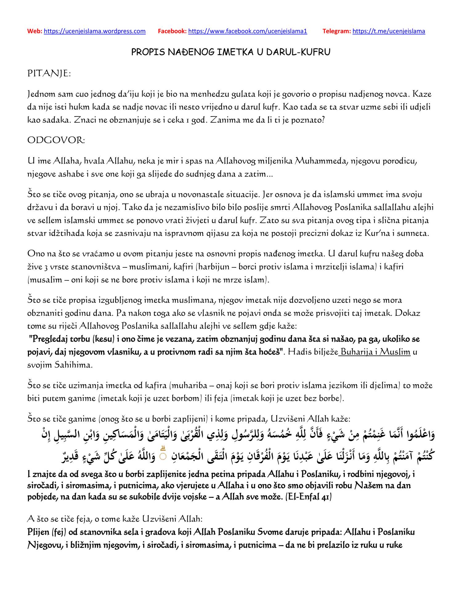 Propis nadjenog imetka u darul-kufru.pdf | DocDroid