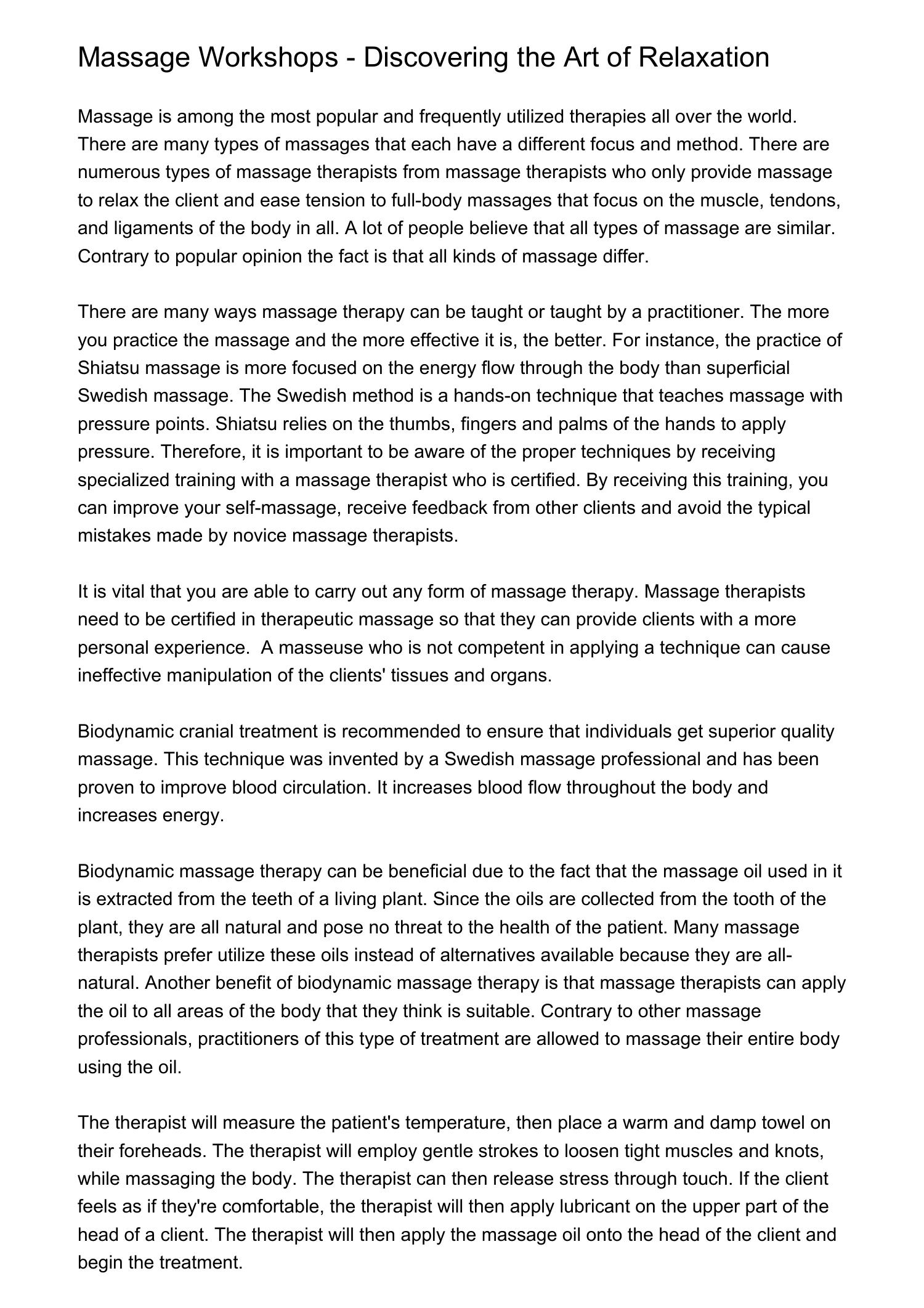 Massage Workshops Discovering the art of relaxationzosgg.pdf.pdf | DocDroid