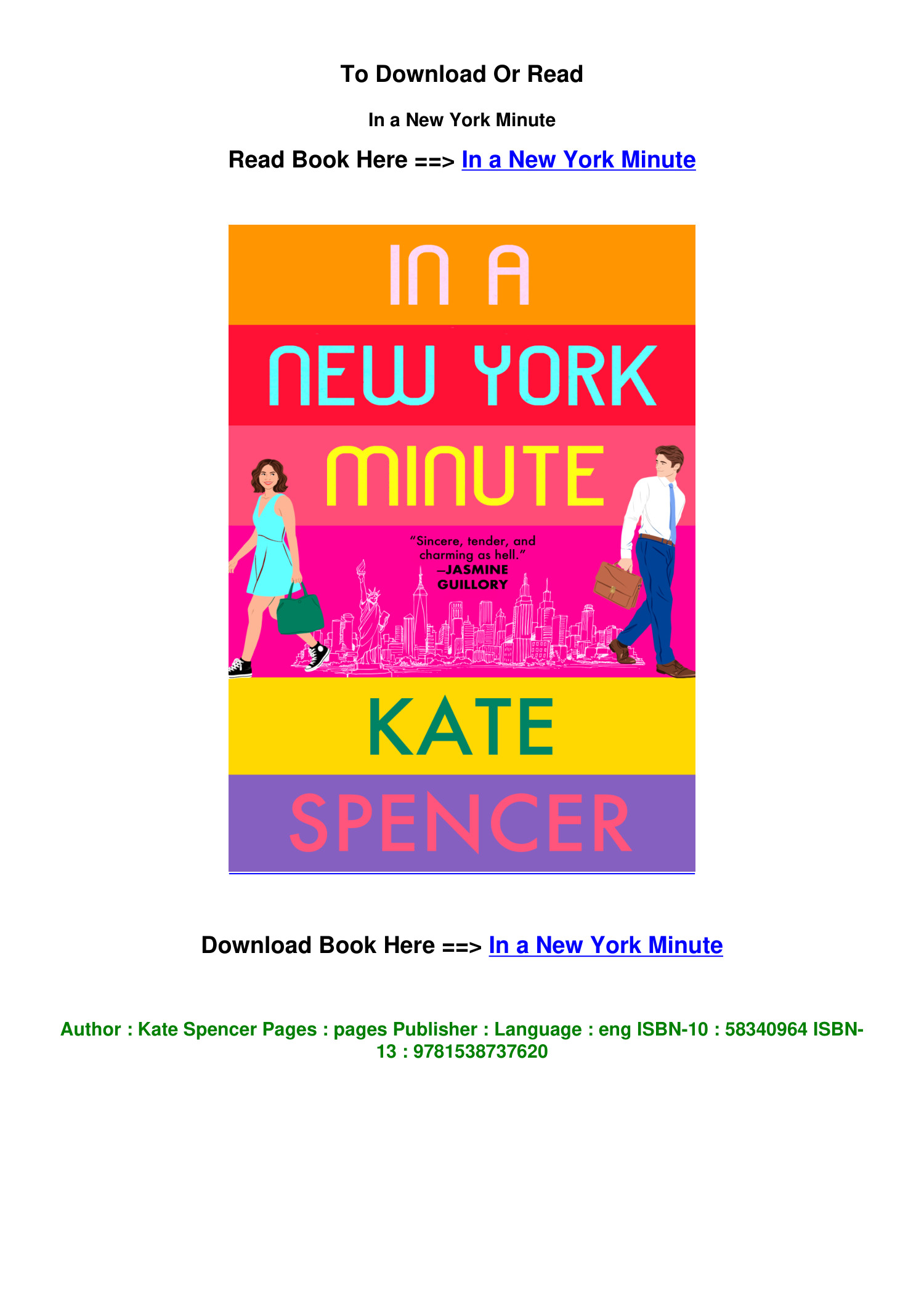 pdf DOWNLOAD In a New York Minute by Kate Spencer.pdf | DocDroid