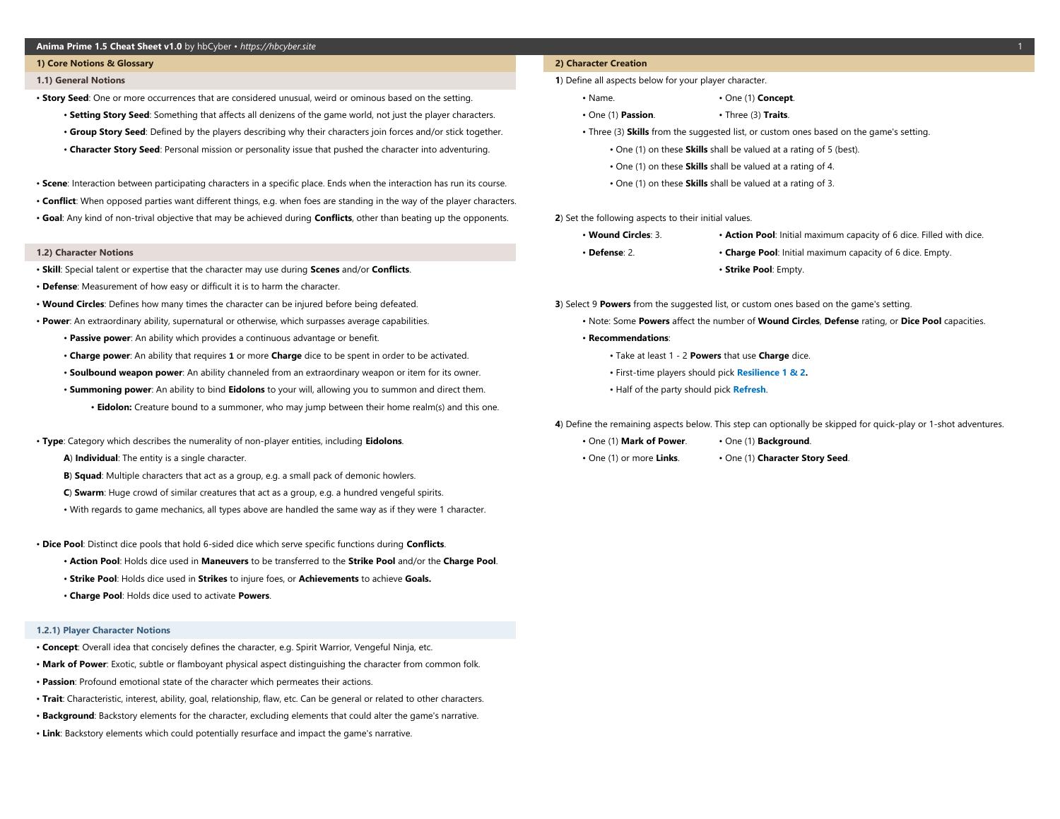Anima Prime 1.5 Cheat Sheet [LATEST].pdf | DocDroid