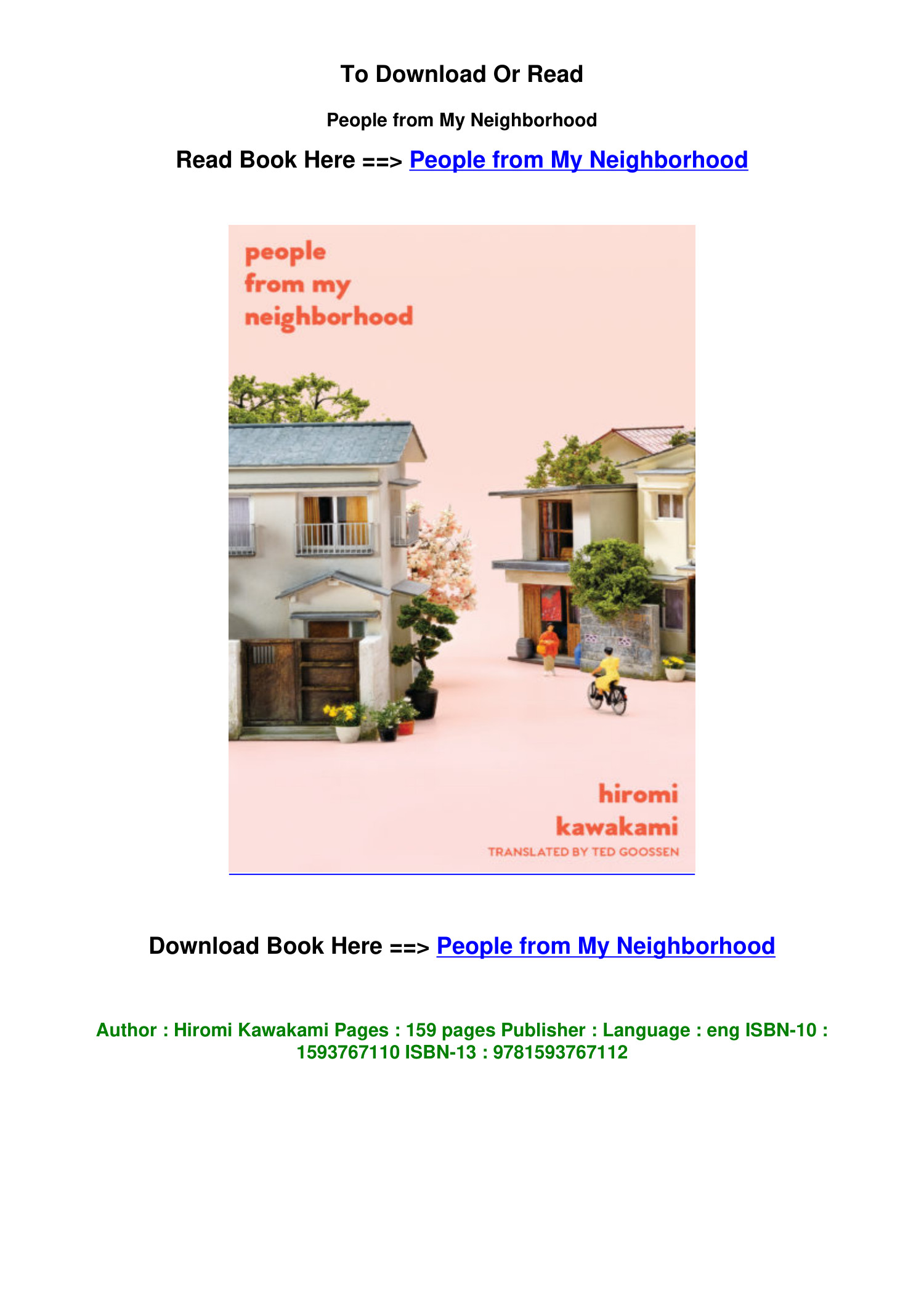download Pdf People from My Neighborhood BY Hiromi Kawakami.pdf | DocDroid