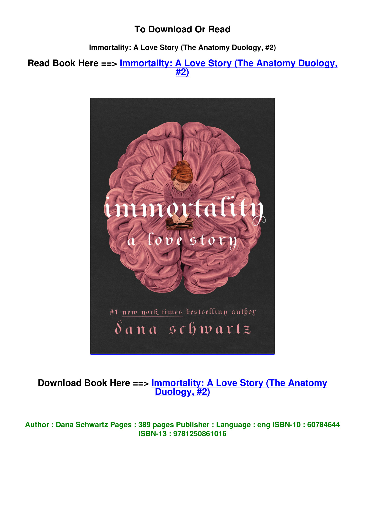EPub Download Immortality A Love Story The Anatomy Duology 2 BY Dana .pdf | DocDroid