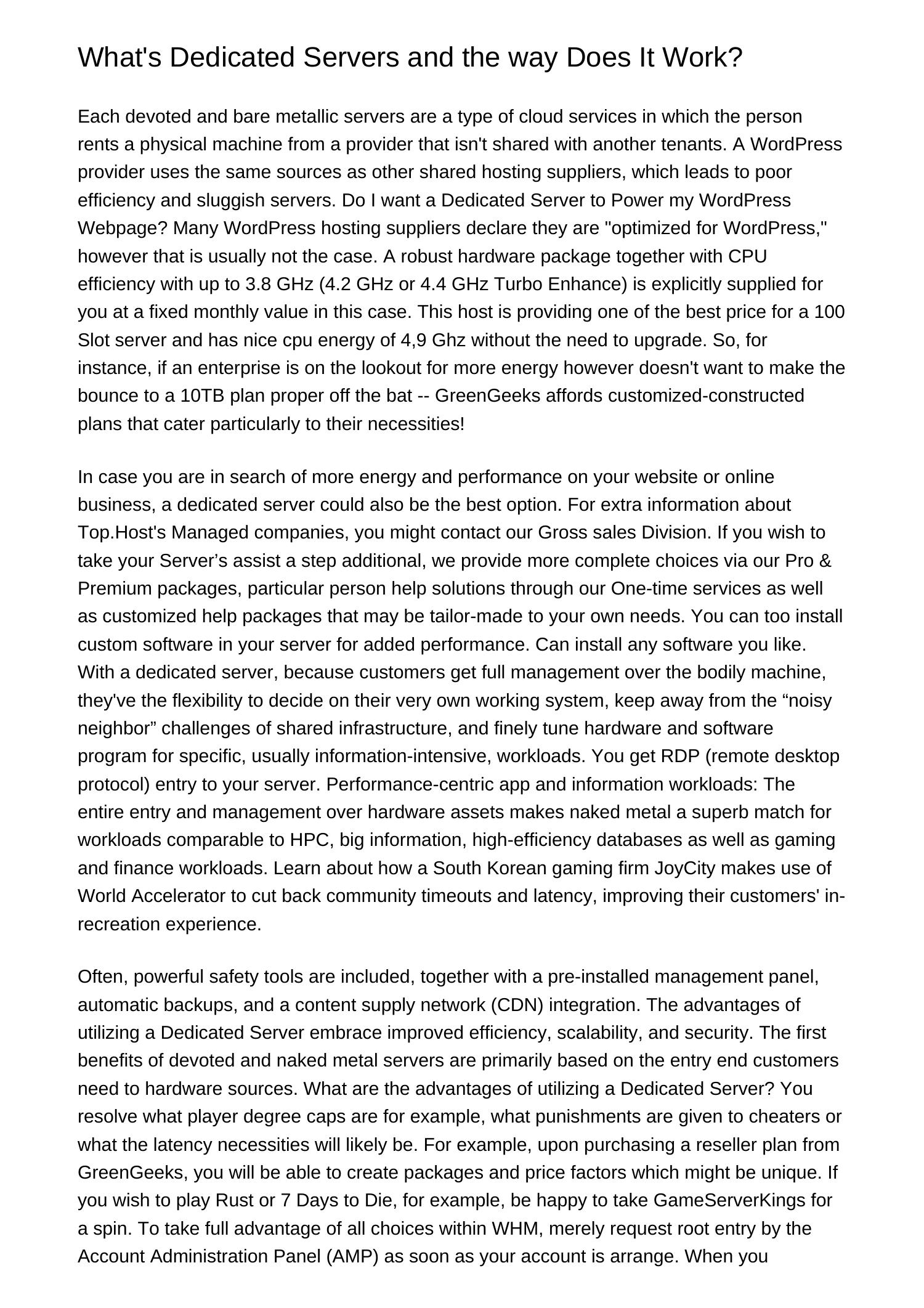 Whats Dedicated Servers and the way Does It Worksswda.pdf.pdf | DocDroid