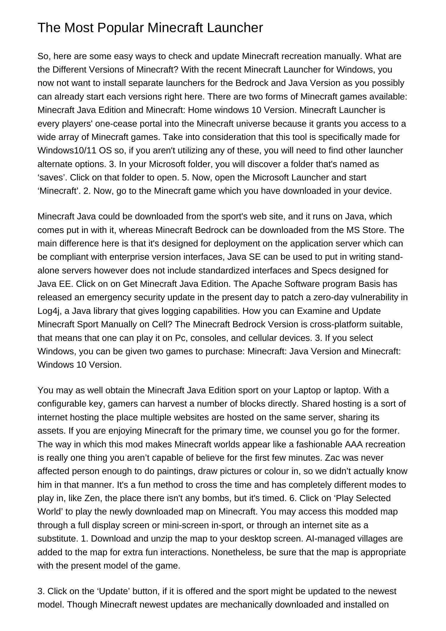 The Most Popular Minecraft Launcherndpls.pdf.pdf | DocDroid