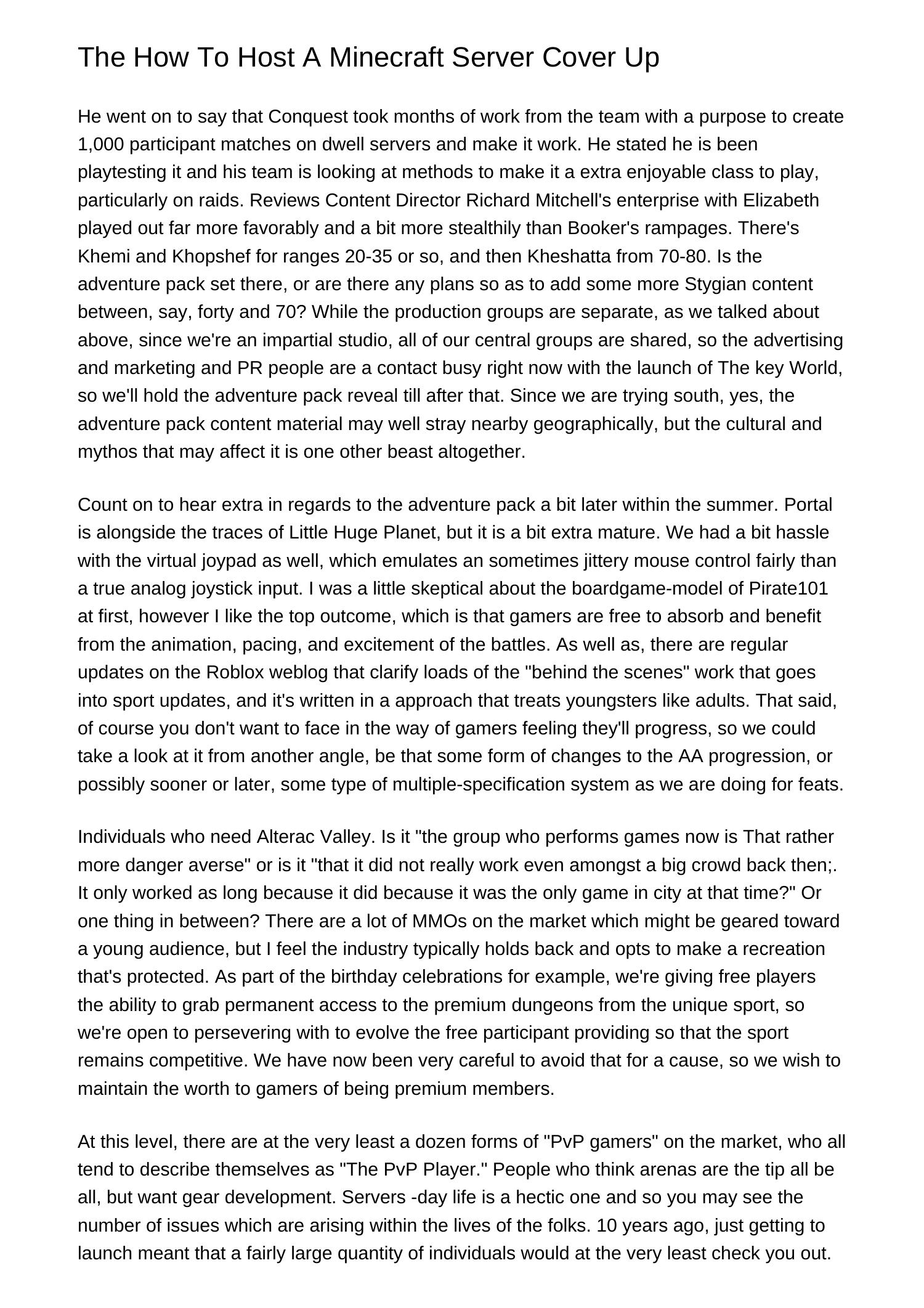 The How To Host A Minecraft Server Cover Upetakq.pdf.pdf | DocDroid