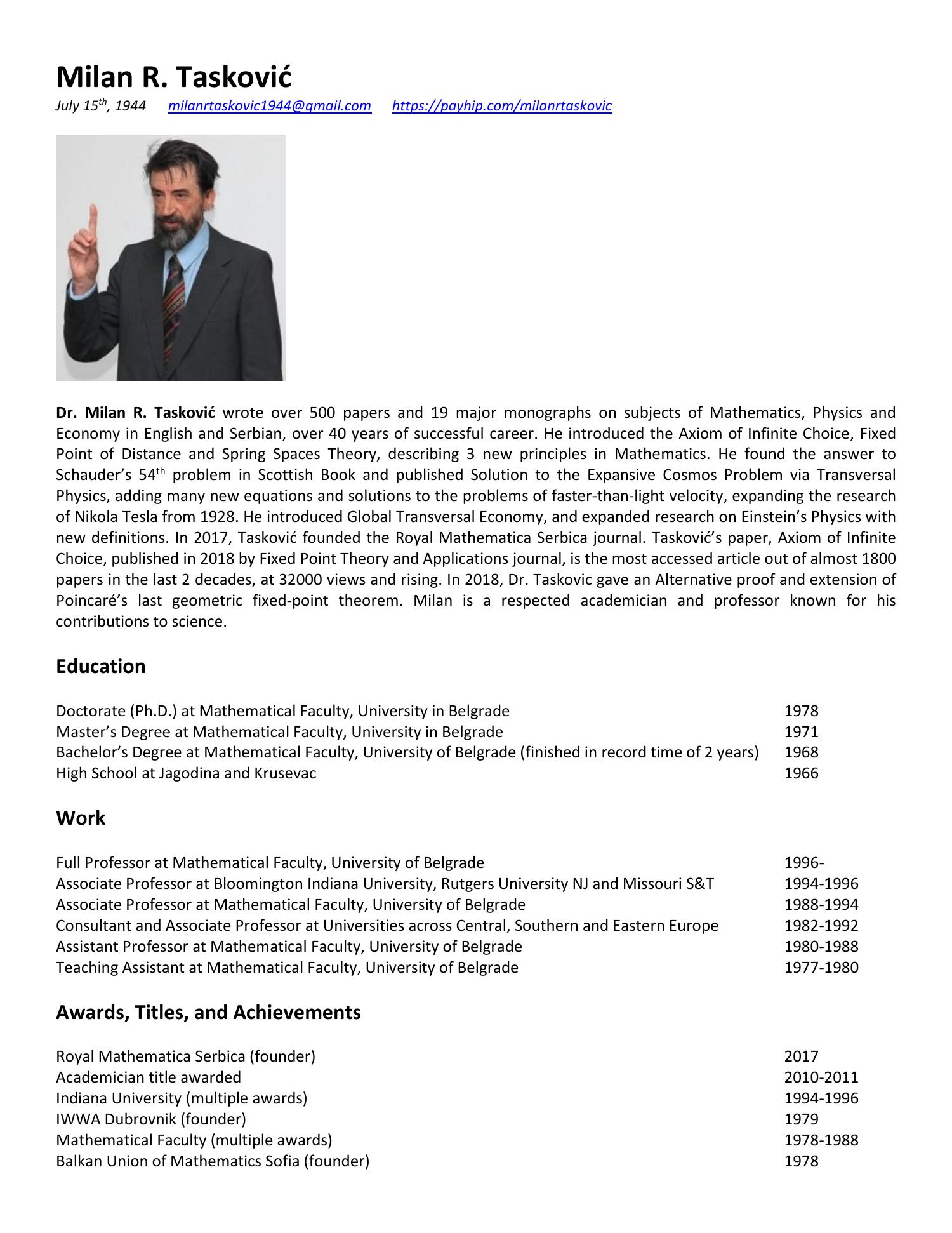 CV - Milan R Taskovic - 2022.pdf | DocDroid