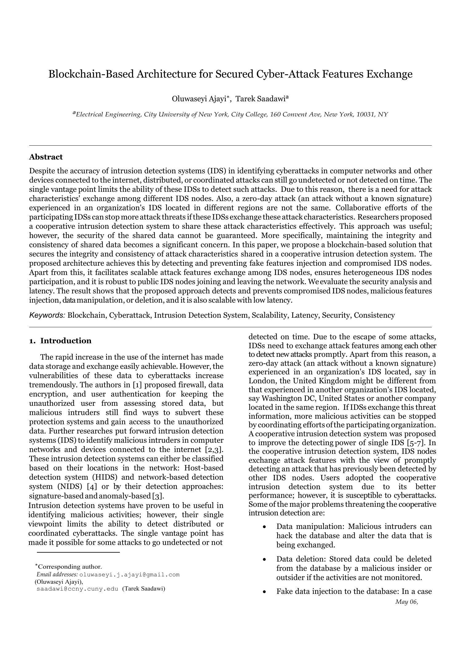 Blockchain-Based Architecture for Secured Cyber-Attack Features Exchange.pdf | DocDroid