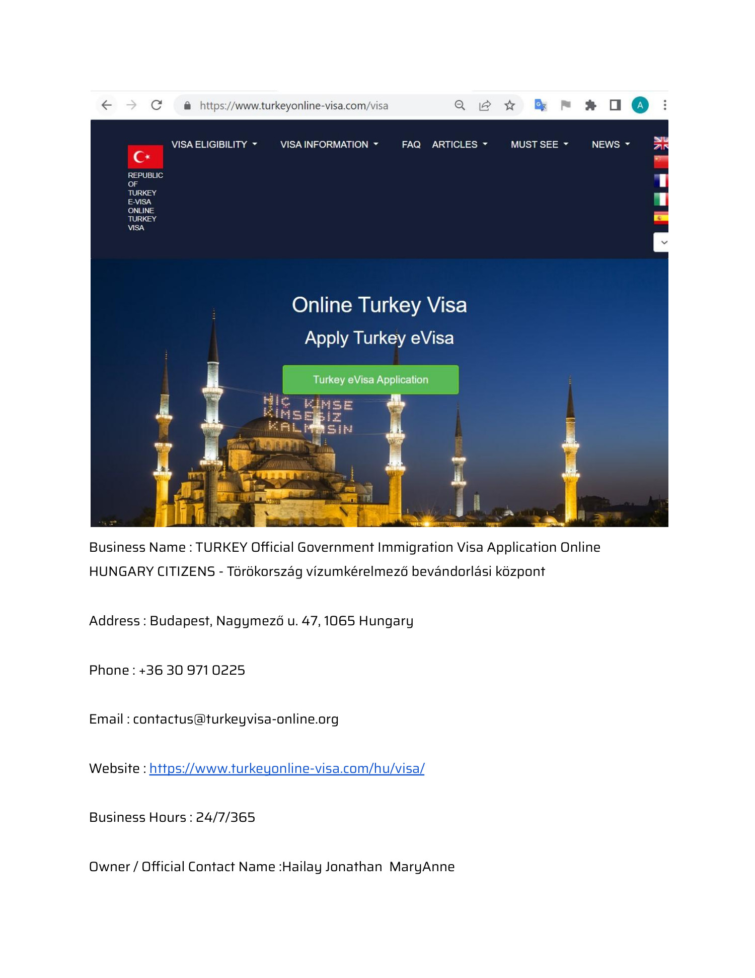 TURKEY Official Government Immigration Visa Application Online HUNGARY CITIZENS.pdf | DocDroid