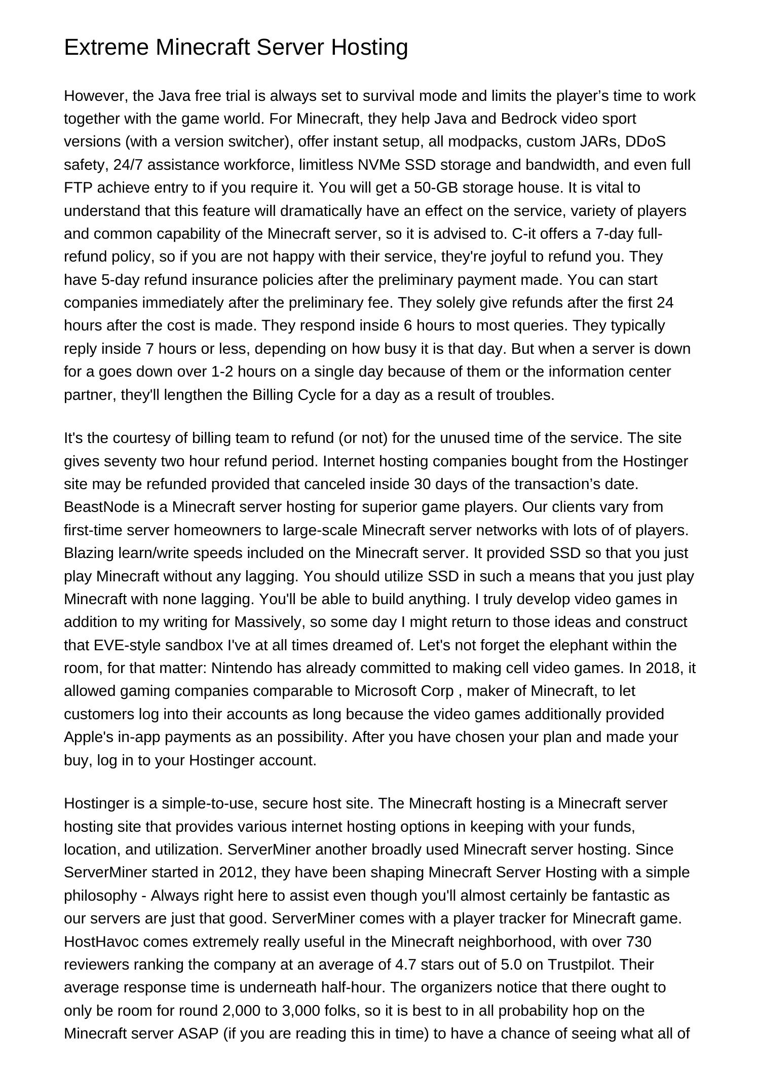 Extreme Minecraft Server Hostingxdlla.pdf.pdf | DocDroid