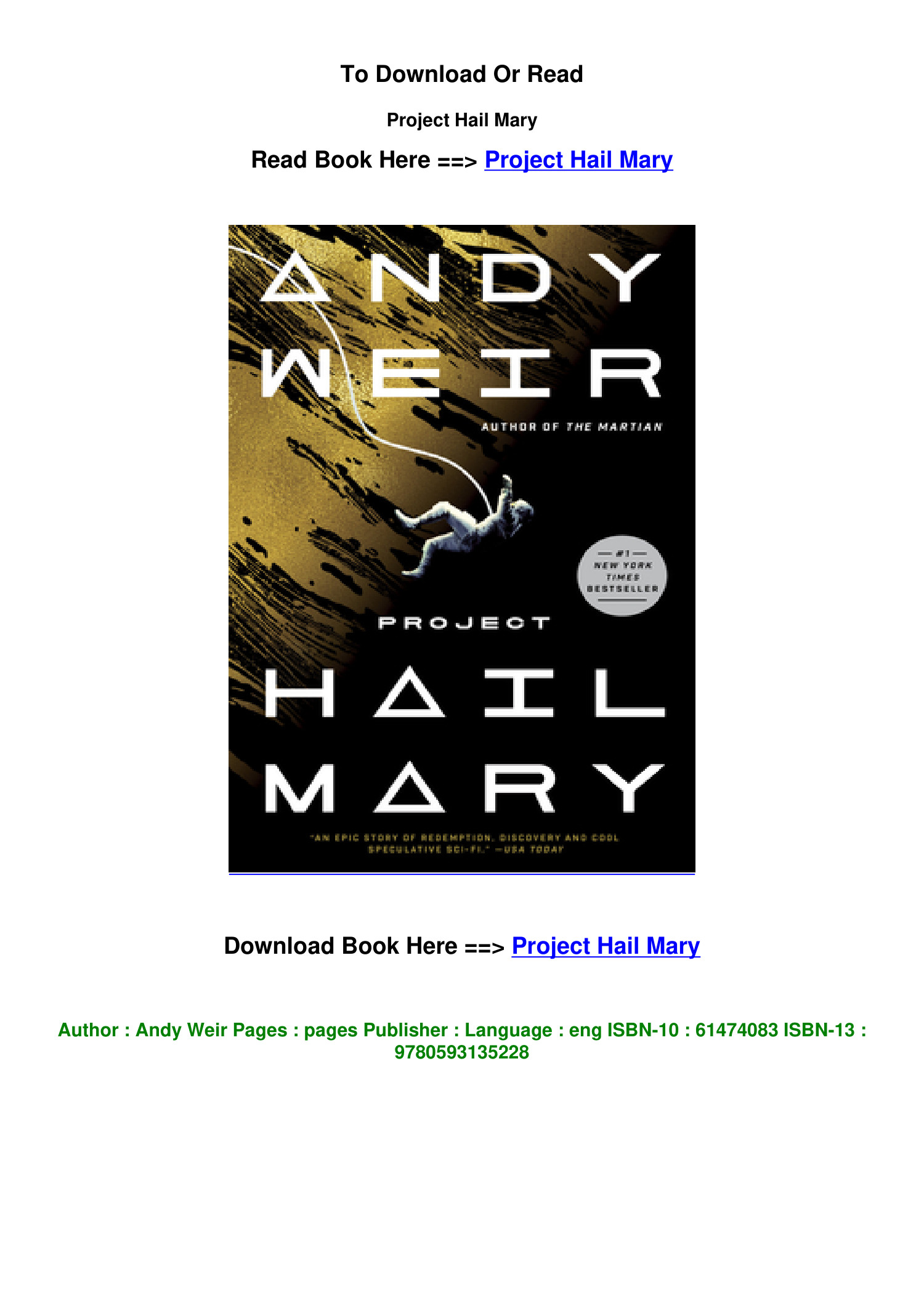 Pdf Download Project Hail Mary by Andy Weir.pdf | DocDroid