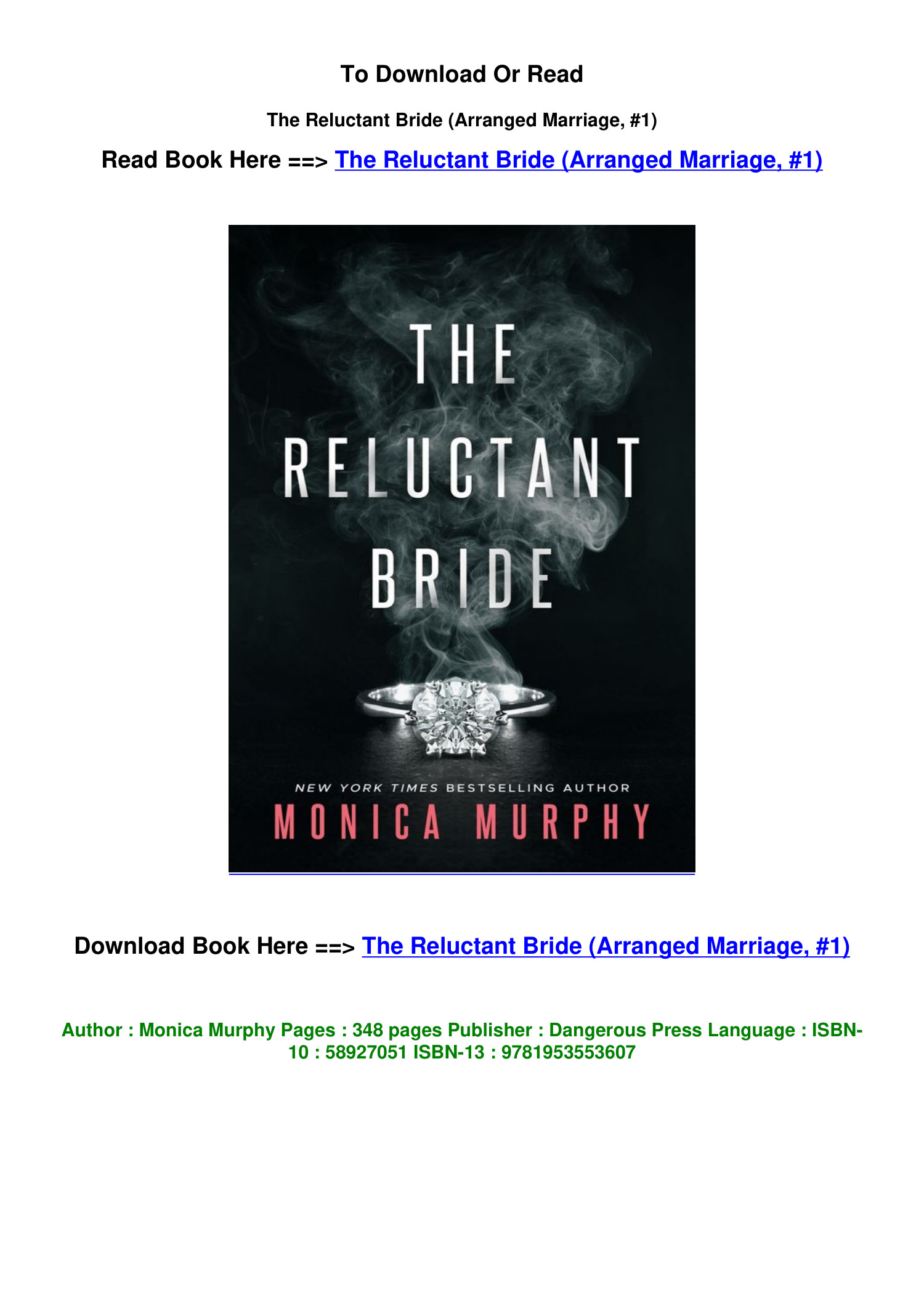 Pdf DOWNLOAD The Reluctant Bride Arranged Marriage 1 By Monica Murphy.pdf | DocDroid