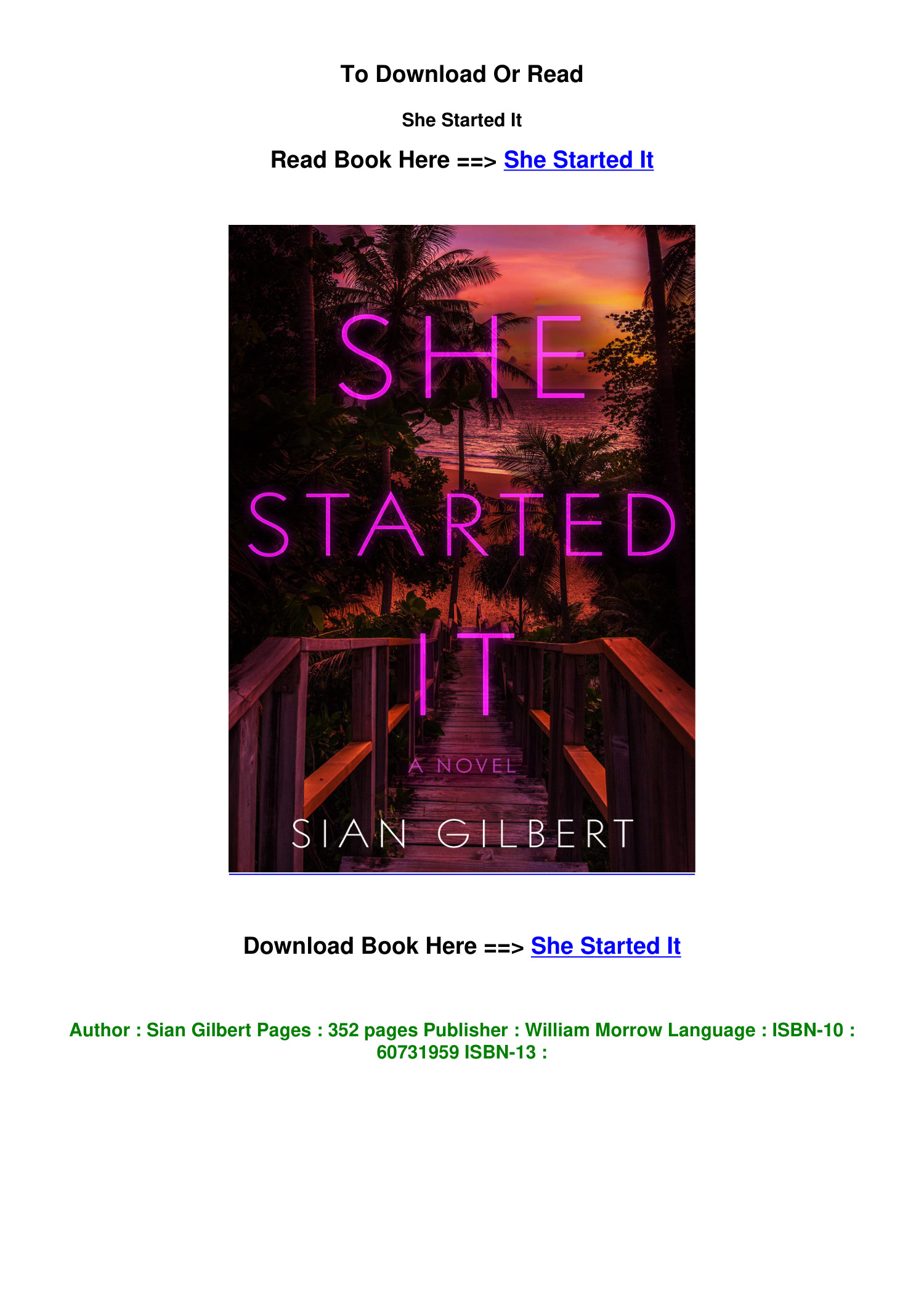 PDF DOWNLOAD She Started It by Sian Gilbert.pdf | DocDroid