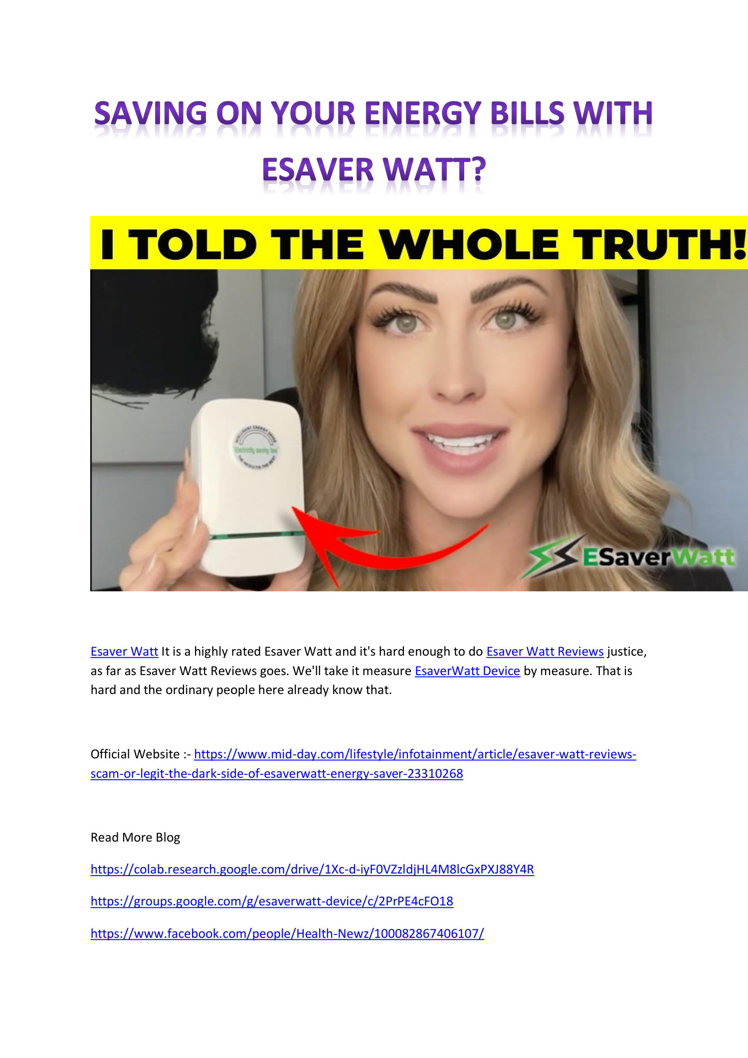 Saving on Your Energy Bills with Esaver Watt.pdf | DocDroid