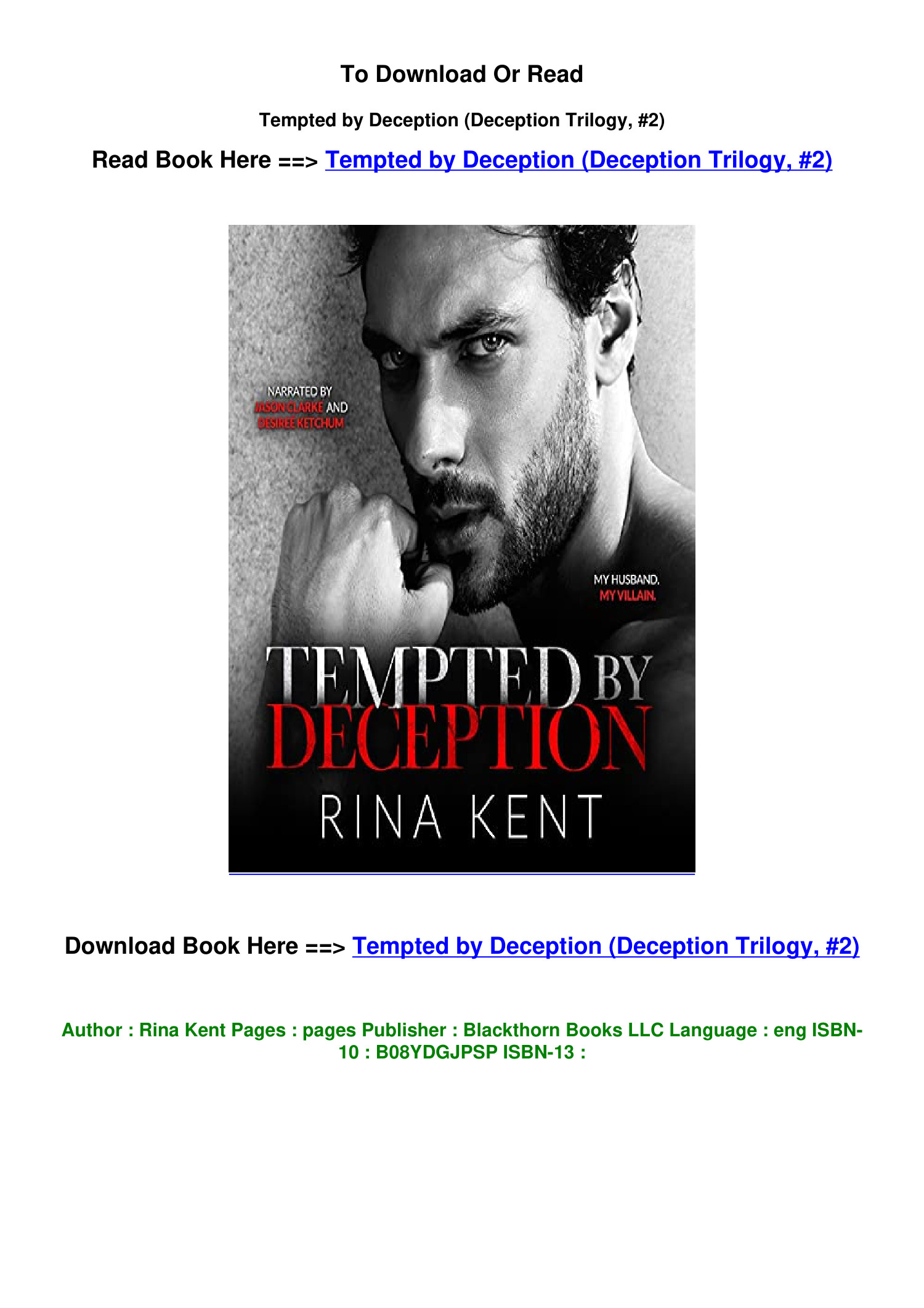 DOWNLOAD pdf Tempted by Deception Deception Trilogy 2 By Rina Kent.pdf | DocDroid