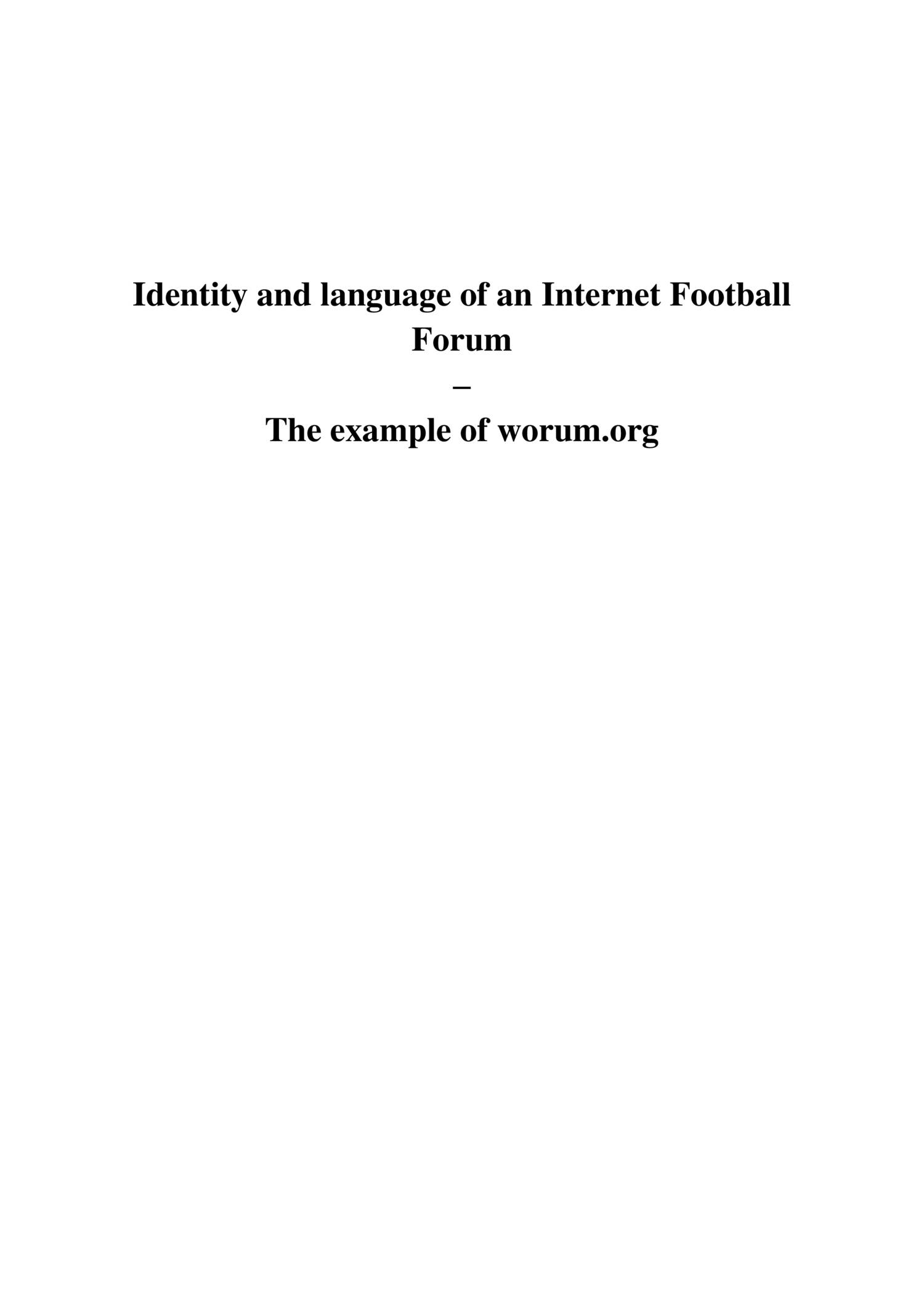 Hausarbeit Identity and language of an Internet Football Forum.pdf ...
