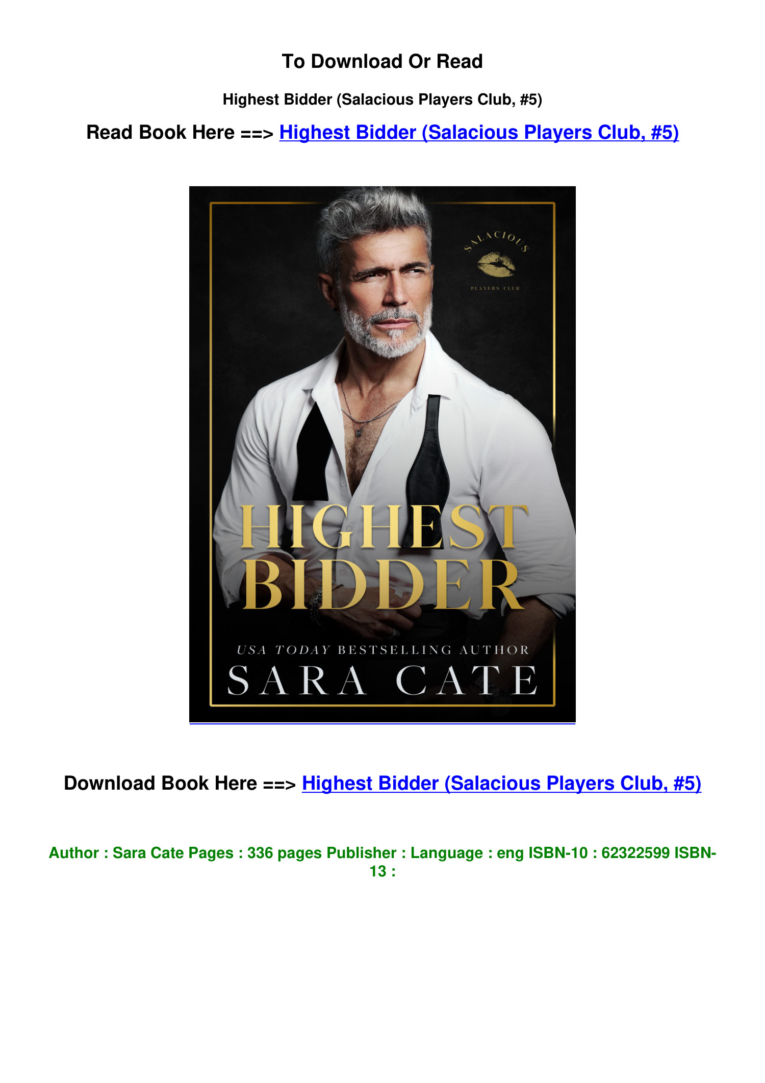 EPub DOWNLOAD Highest Bidder Salacious Players Club 5 By Sara Cate.pdf | DocDroid