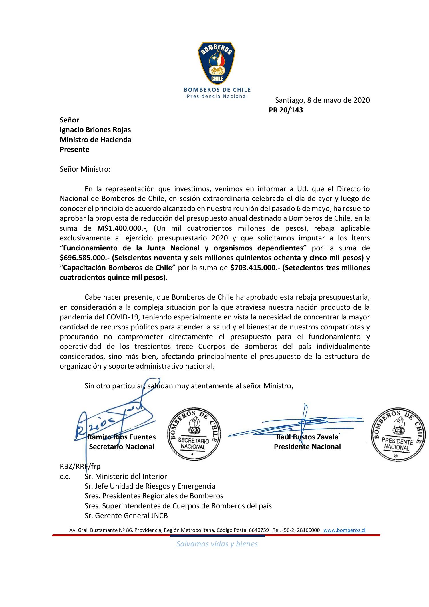 Carta Sr Ministro Hacienda por recorte presupuestario 2020.pdf | DocDroid