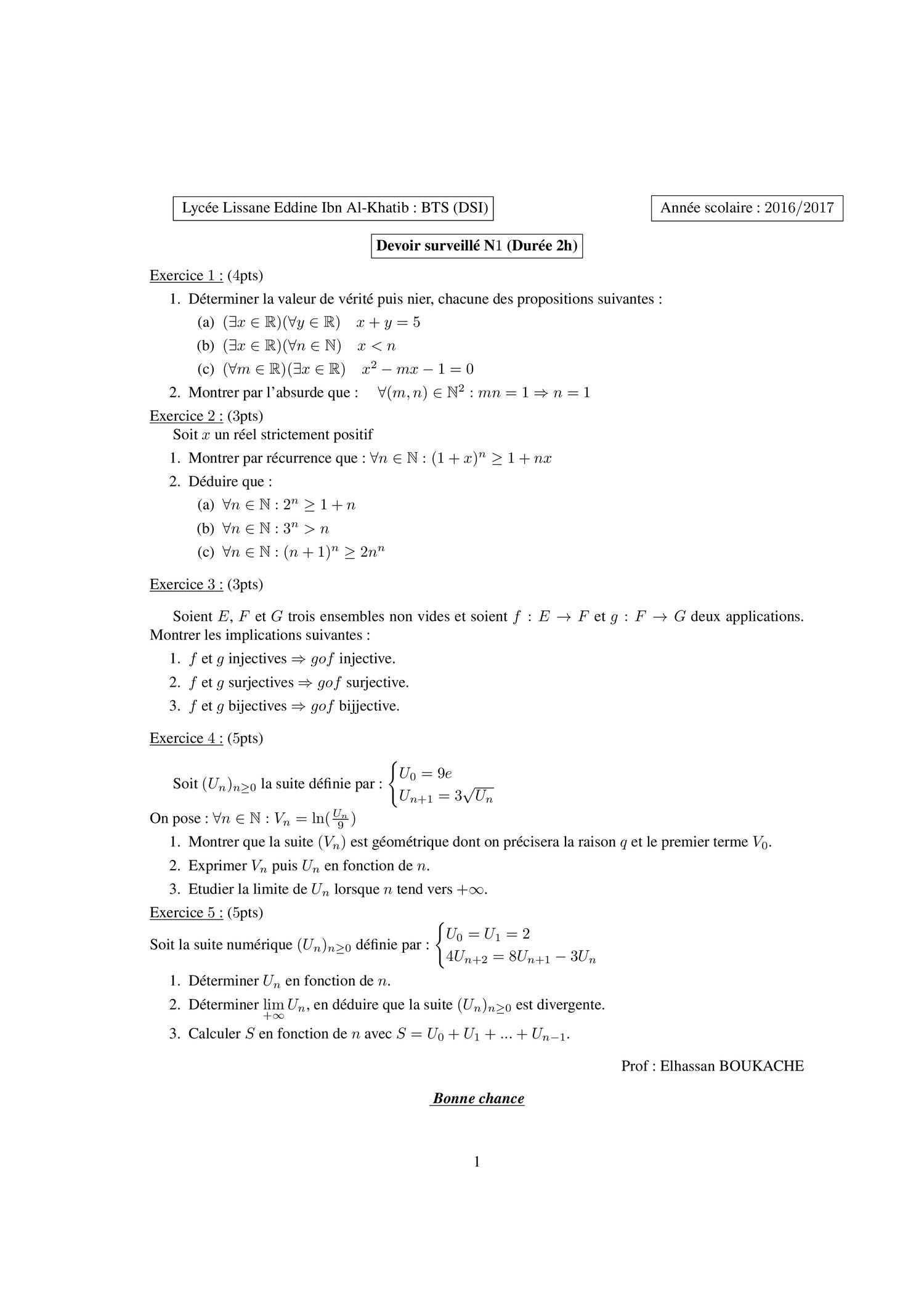 Devoir Surveillé N1 Pdf Docdroid