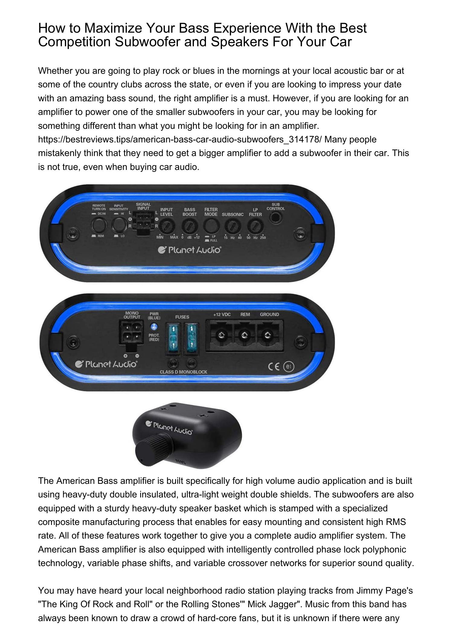 How to Maximize Your Bass Experience With the Best Competition ...