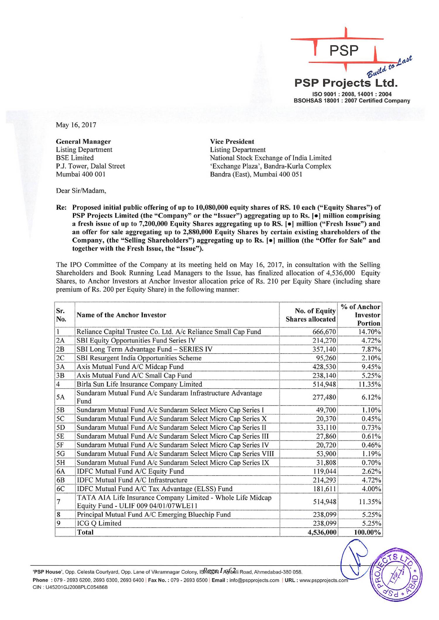 PSPPROJECT_Anchor_Intimation_Letter.pdf | DocDroid