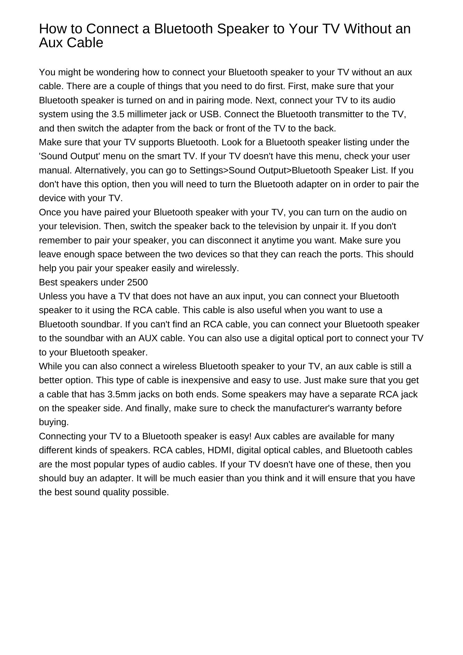 How to Connect a Bluetooth Speaker to Your TV Without an Aux Cablenuztx ...