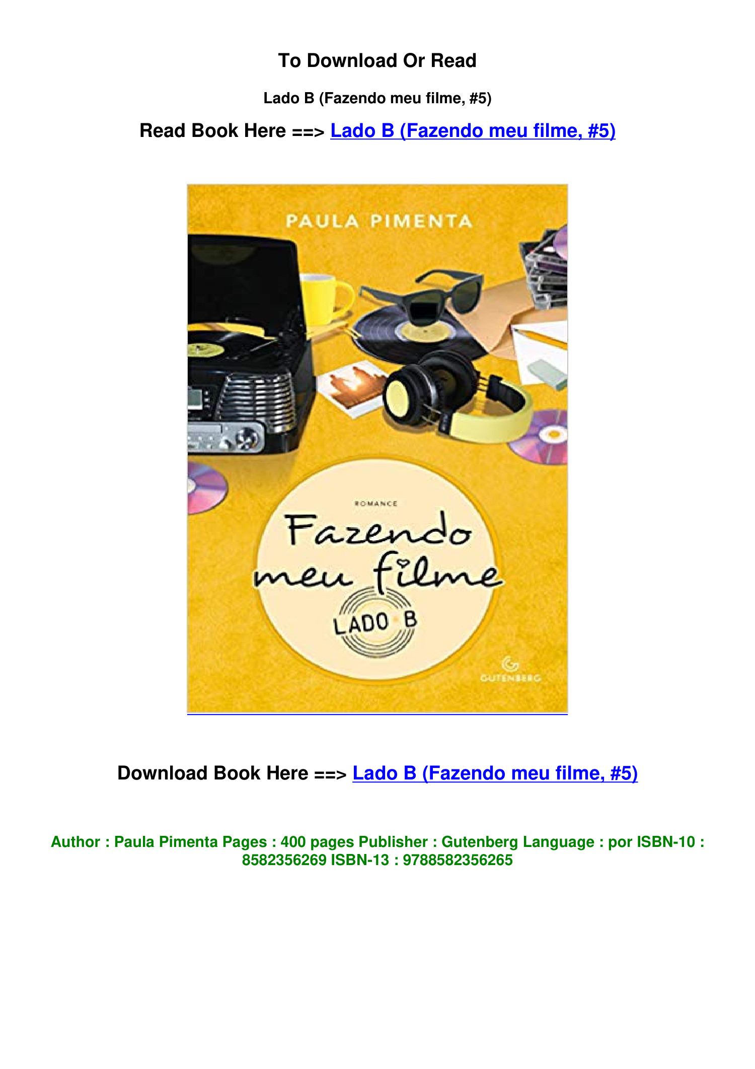 DOWNLOAD epub Lado B Fazendo meu filme 5 BY Paula Pimenta.pdf | DocDroid