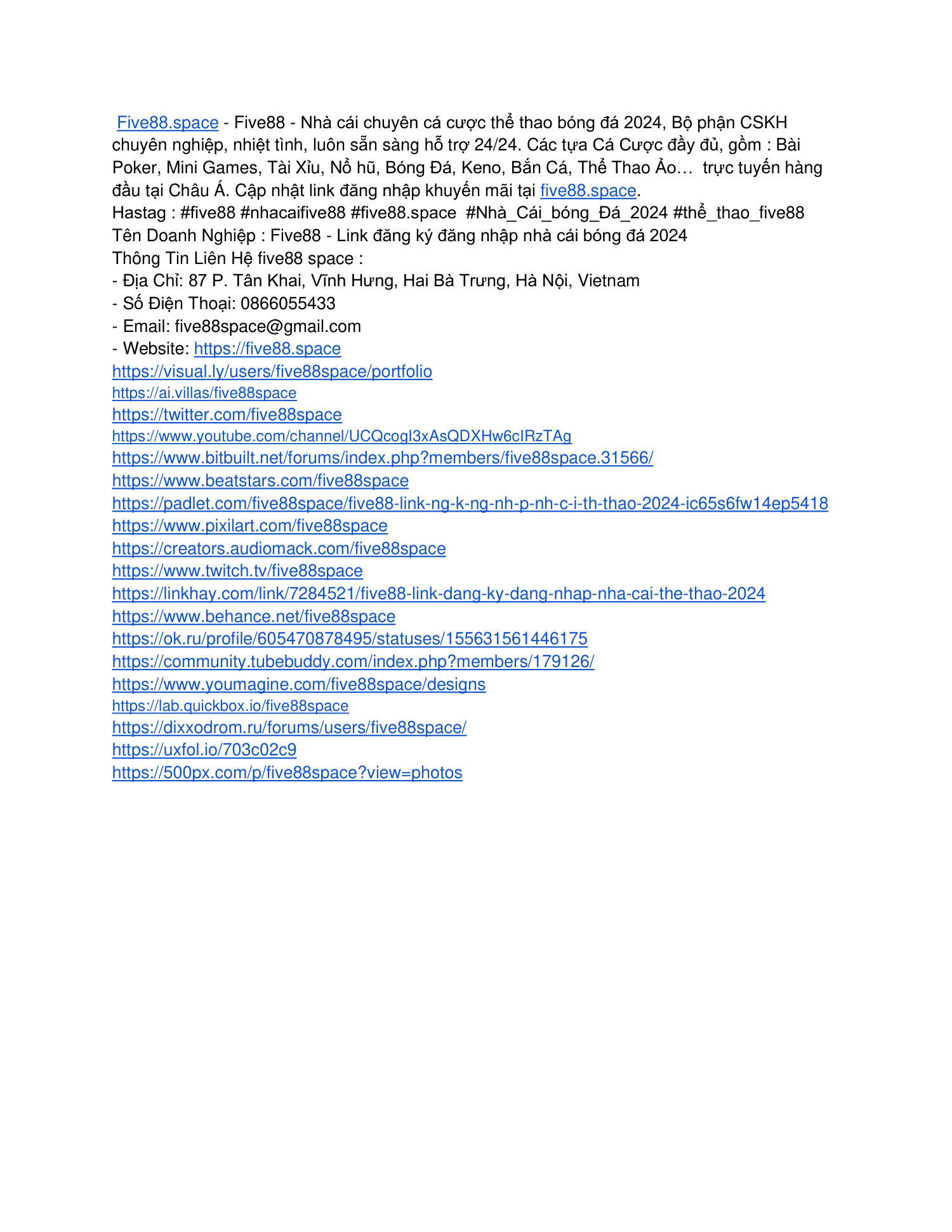 Five88 - Link đăng ký đăng nhập nhà cái thể thao 2024 _five88 space.docx | DocDroid