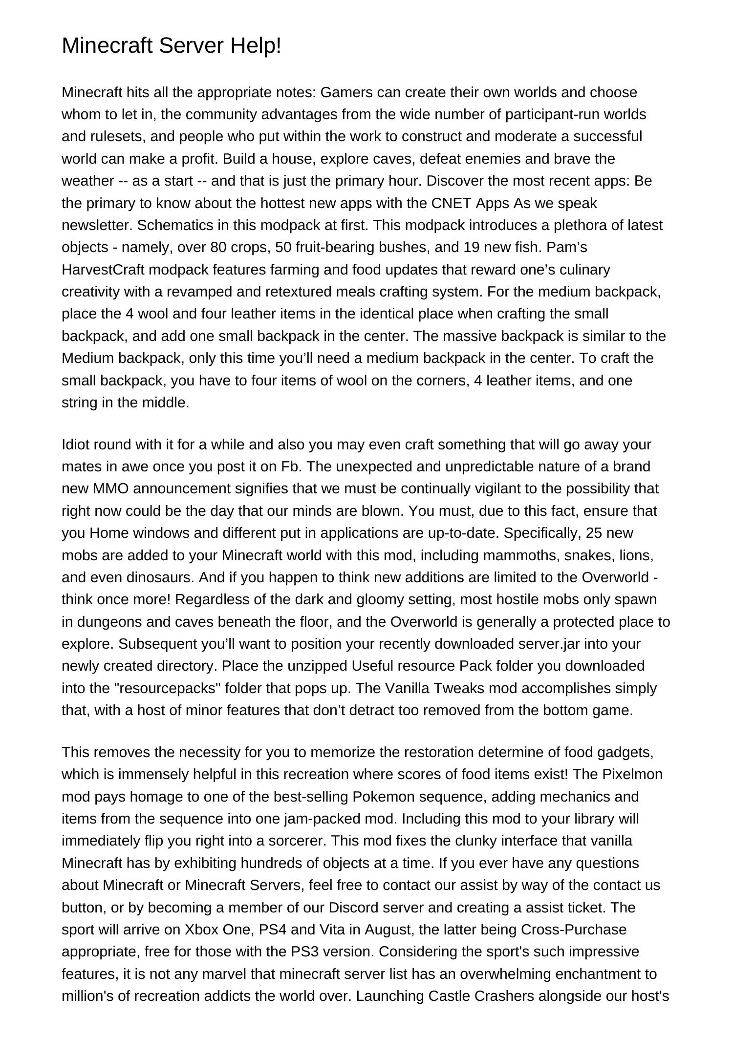 Minecraft Server Helplfjzo.pdf.pdf | DocDroid