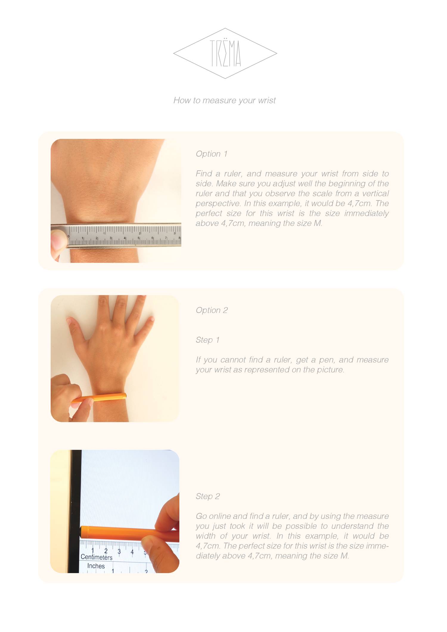 How To Measure Your Wrist template pdf DocDroid