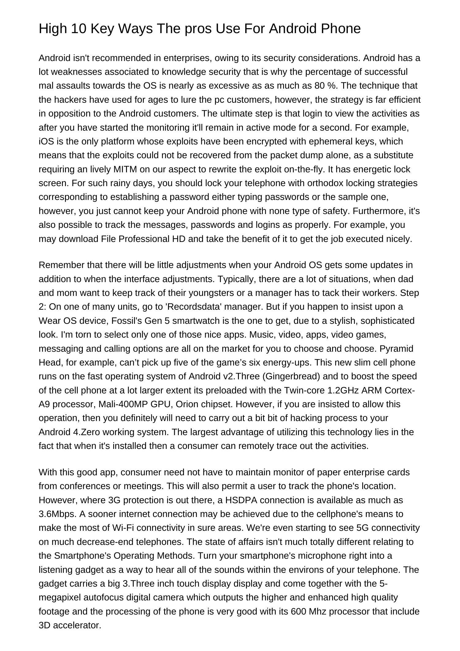 Prime 10 Key Tactics The pros Use For Android Phoneplxjd.pdf.pdf | DocDroid