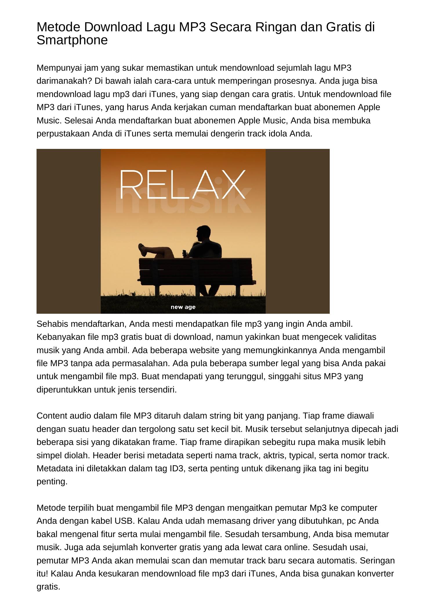 Metode Download Lagu MP3 Secara Ringan serta Gratis di Gadgetxvndd.pdf.pdf | DocDroid
