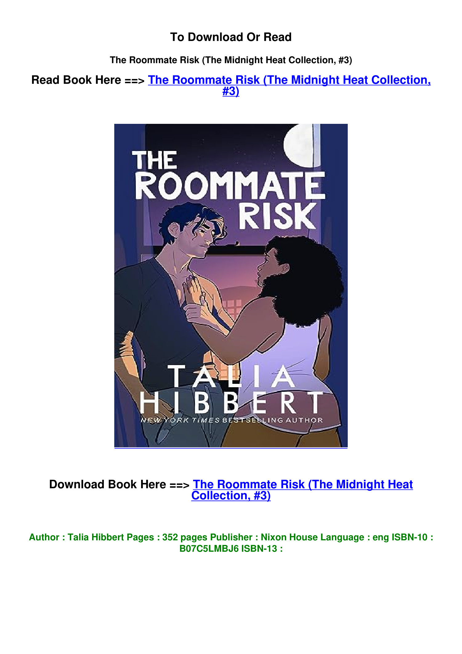 ePub DOWNLOAD The Roommate Risk The Midnight Heat Collection 3 By Talia ...