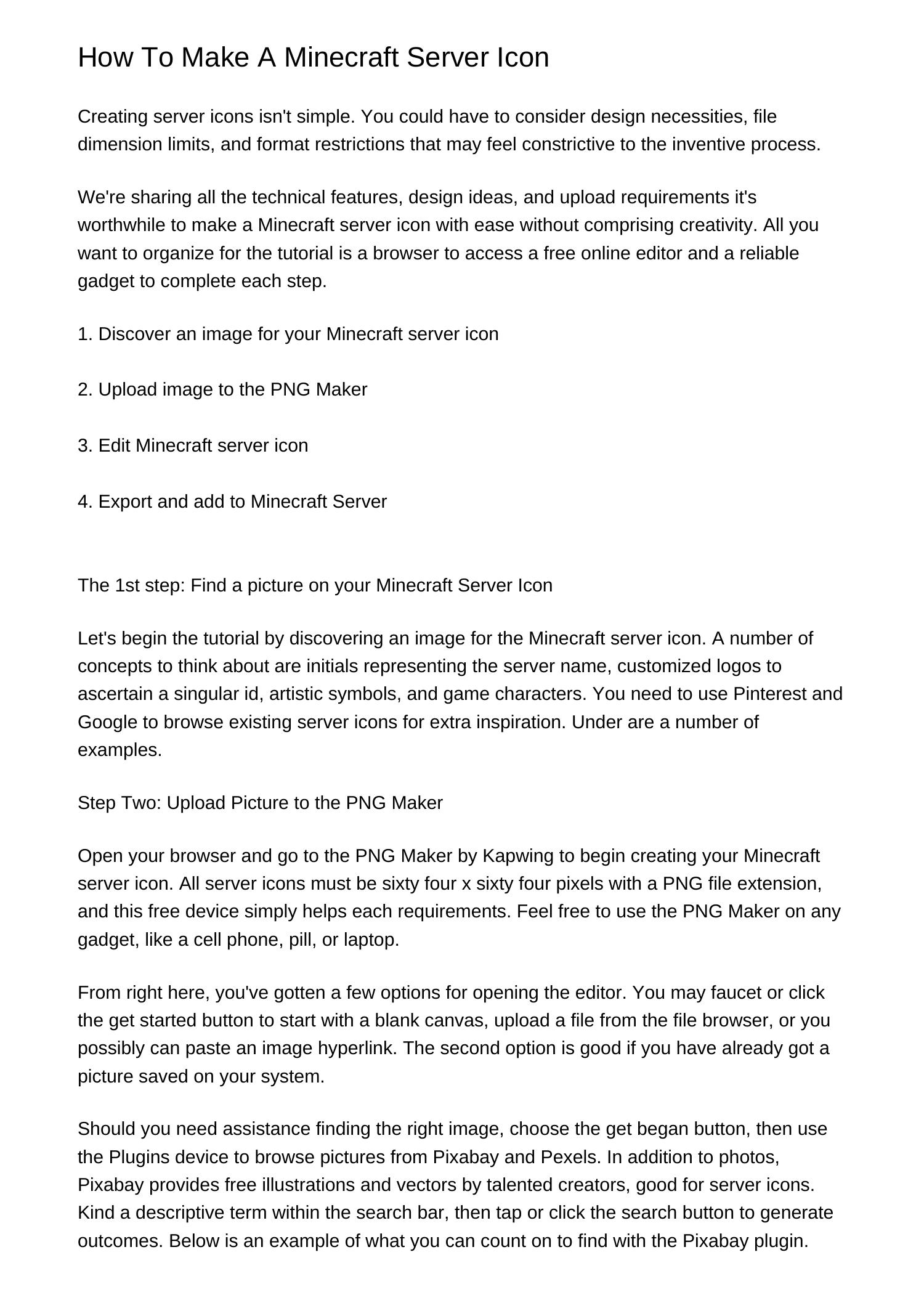 How To Make A Minecraft Server Iconufbpm.pdf.pdf | DocDroid