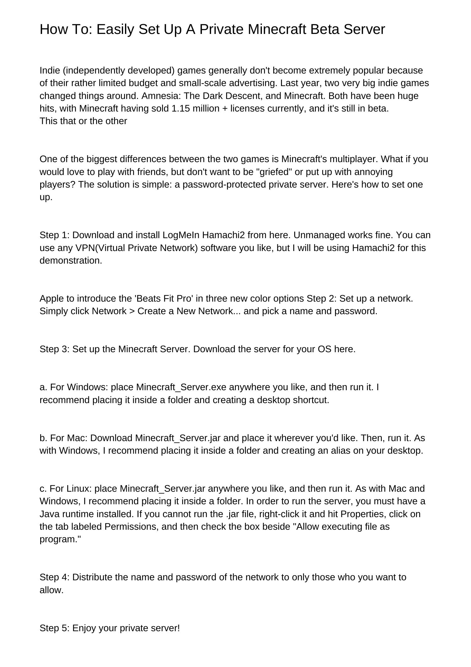 how-to-easily-set-up-a-private-minecraft-beta-serverewwzg-pdf-pdf