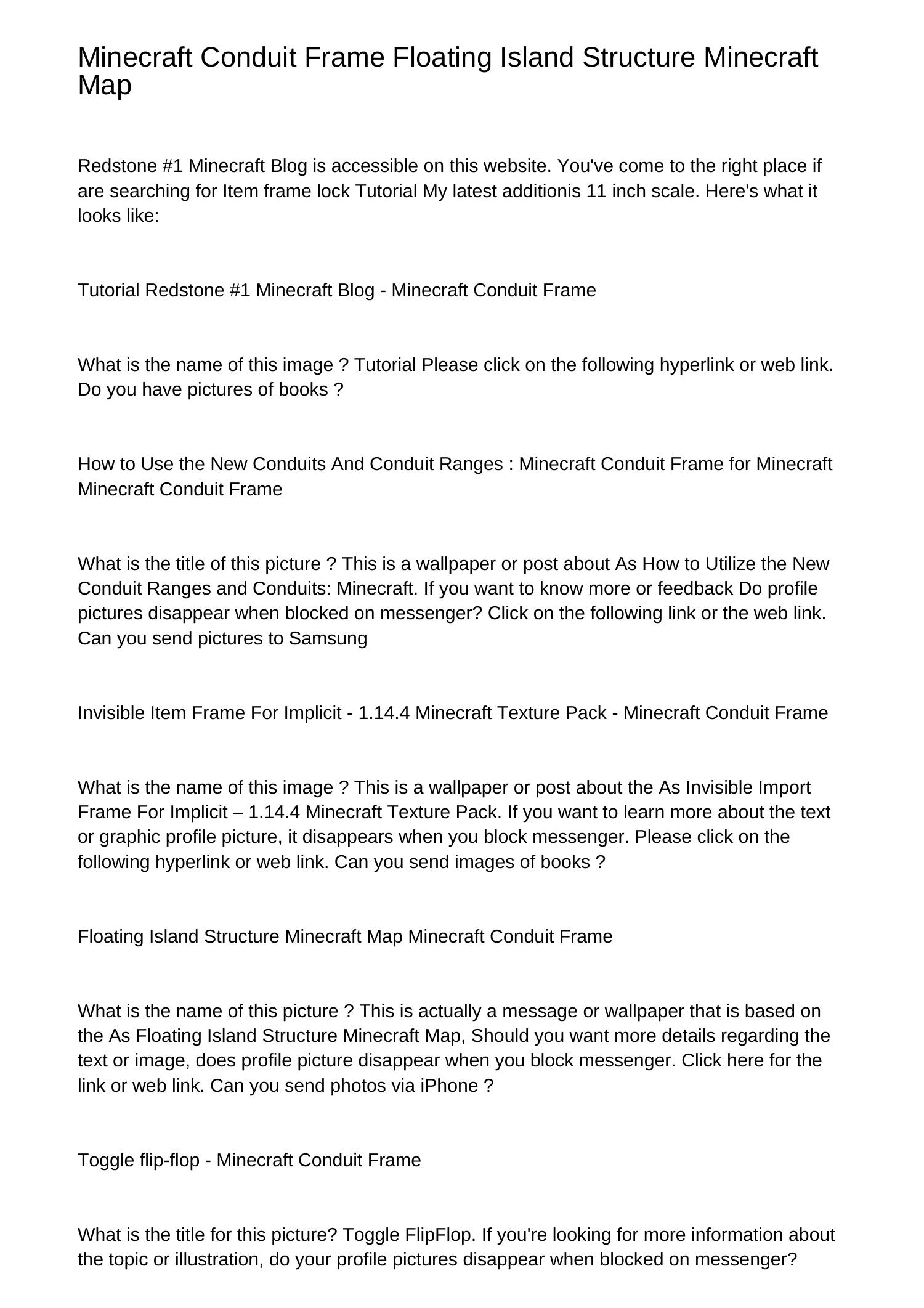 Minecraft Conduit Frame Floating Island Structure Minecraft Maporoui ...