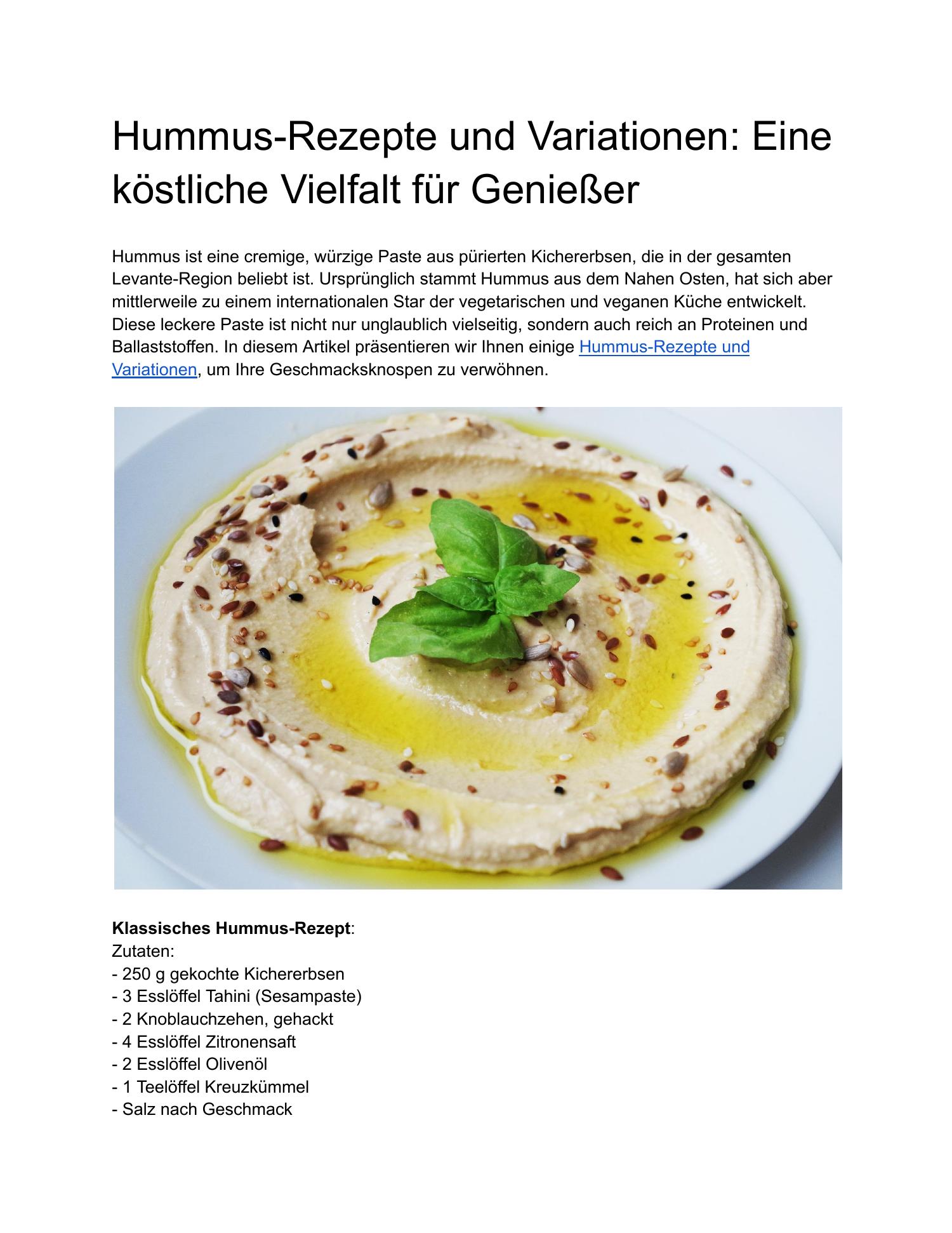 Hummus-Rezepte und Variationen_ Eine köstliche Vielfalt für Genießer.pdf | DocDroid
