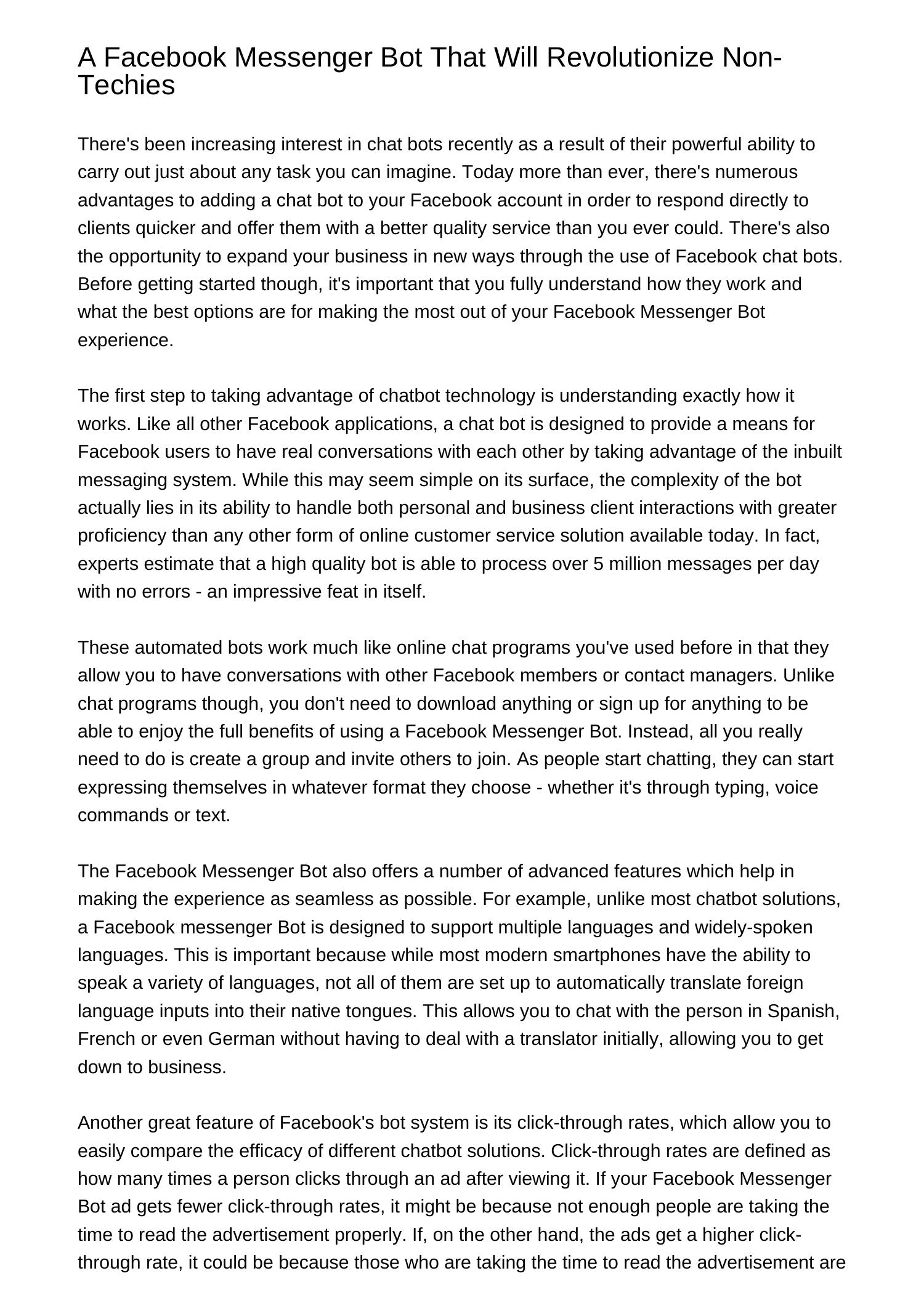 A Facebook Messenger Bot That Will Revolutionize NonTechiesfflqs.pdf.pdf | DocDroid