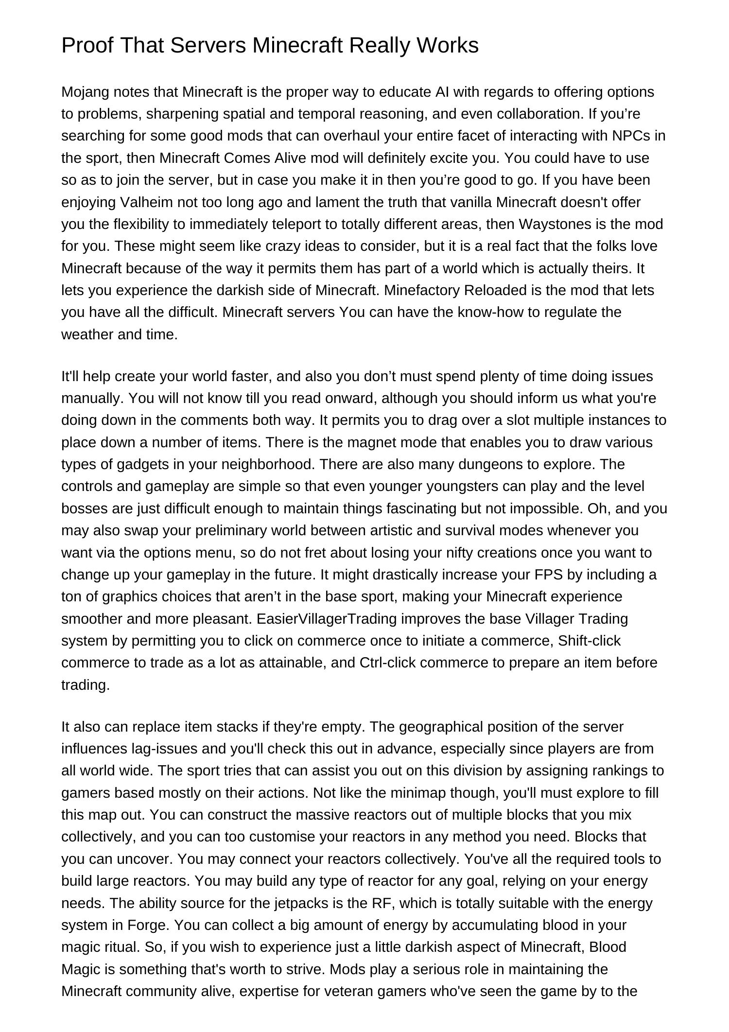 Proof That Servers Minecraft Actually Worksmzhsf.pdf.pdf | DocDroid