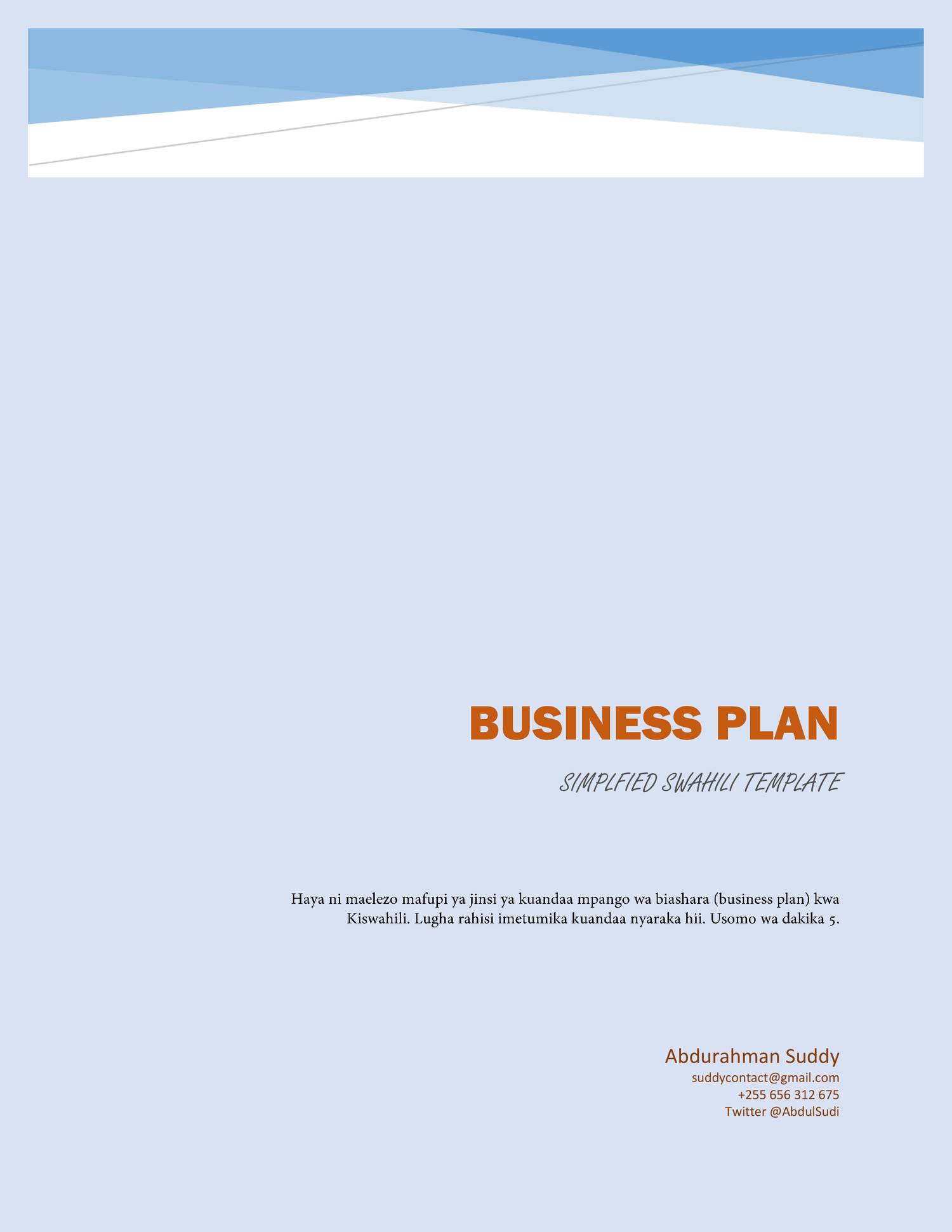 Business Plan Simplified Swahili Template.pdf | DocDroid