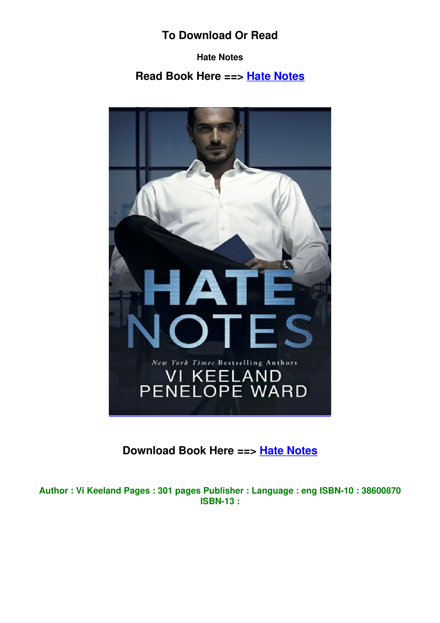 Download EPUB Hate Notes by Vi Keeland.pdf | DocDroid