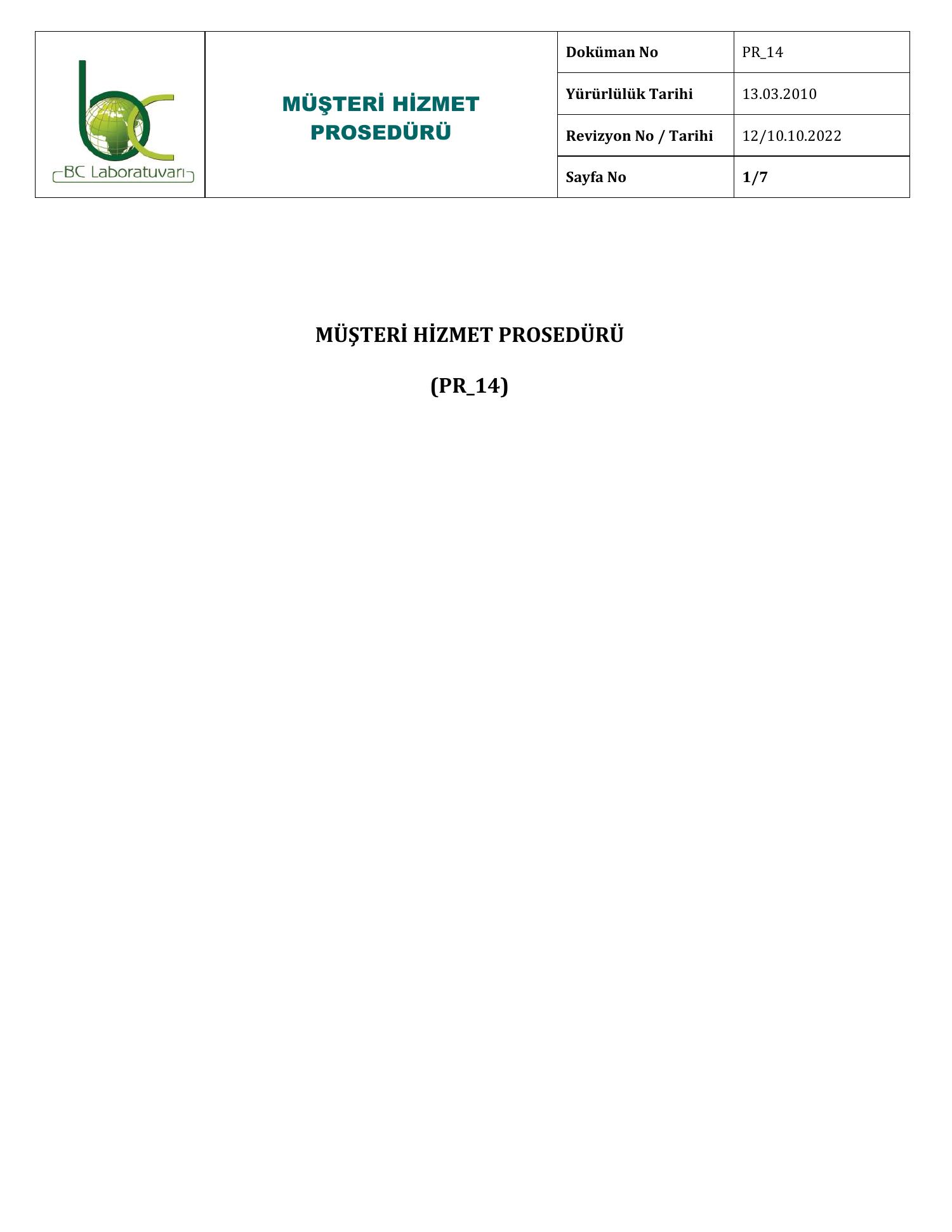 PR_14.Müşteri Hizmet Prosedürü-1.pdf | DocDroid