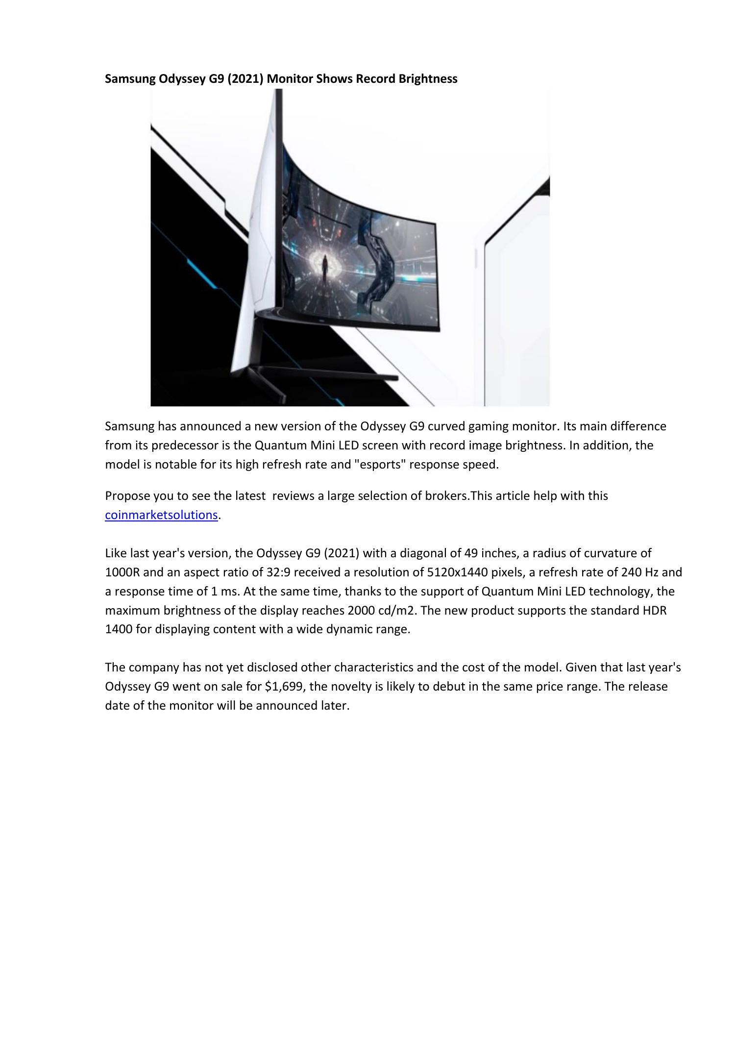 Samsung Odyssey G9.doc | DocDroid