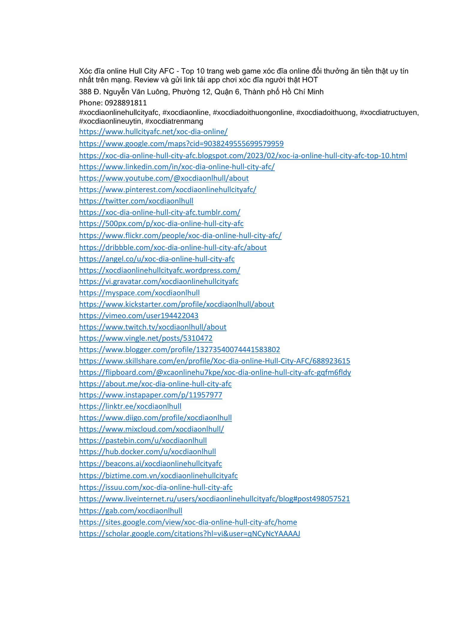 Xóc đĩa online Hull City AFC.docx | DocDroid