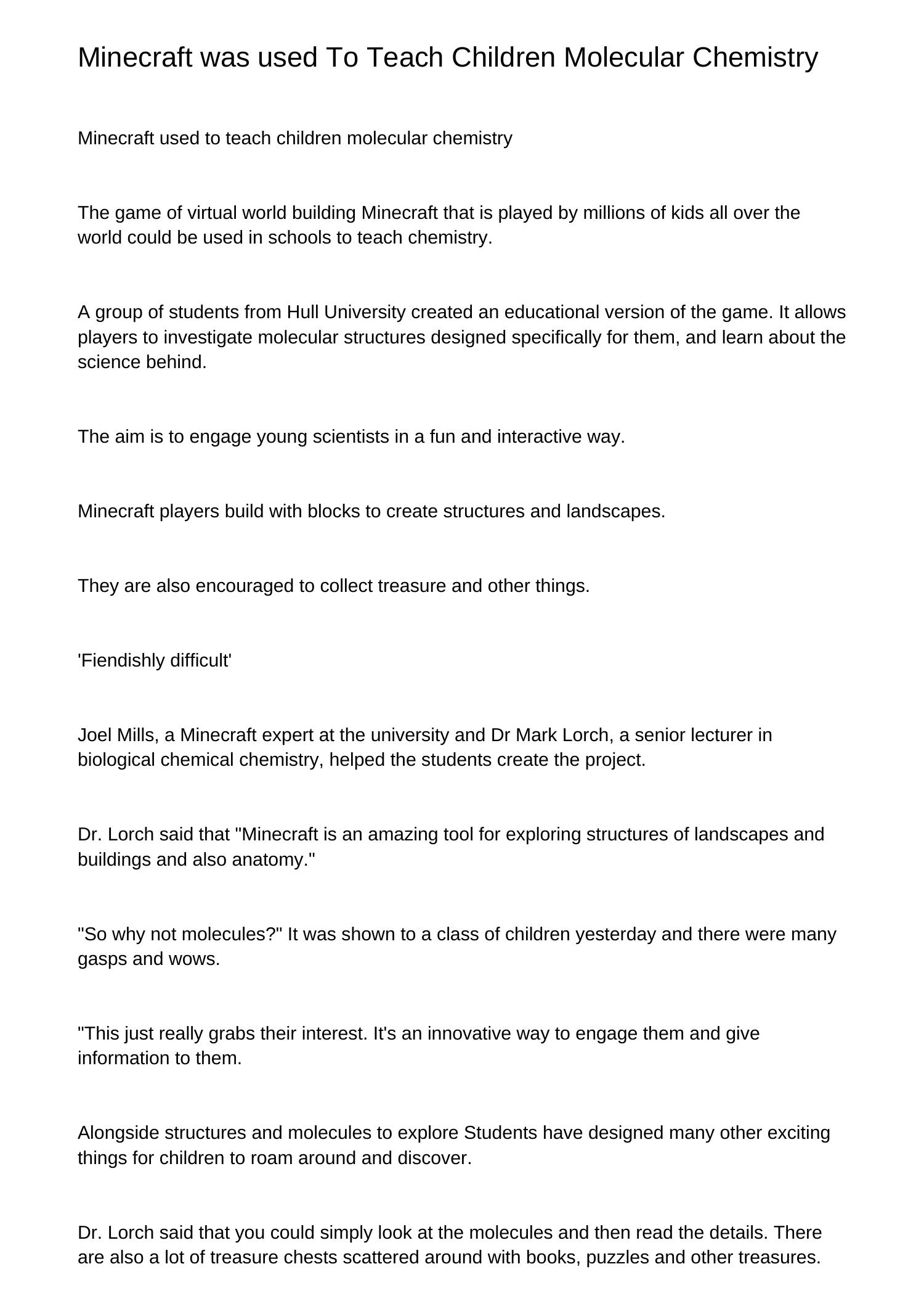Minecraft was used To Teach Children Molecular Chemistryoavrh.pdf.pdf ...