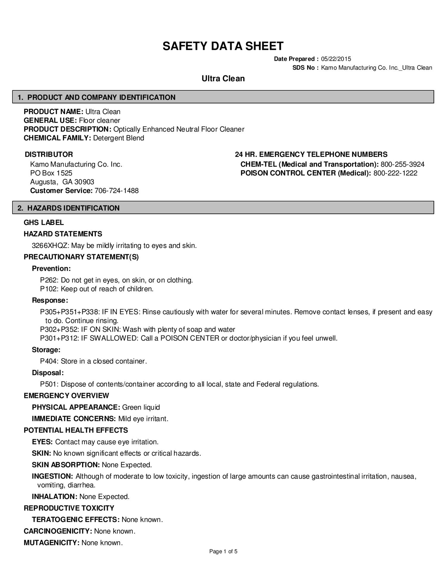 EME_Ultra Clean_SDS.pdf | DocDroid