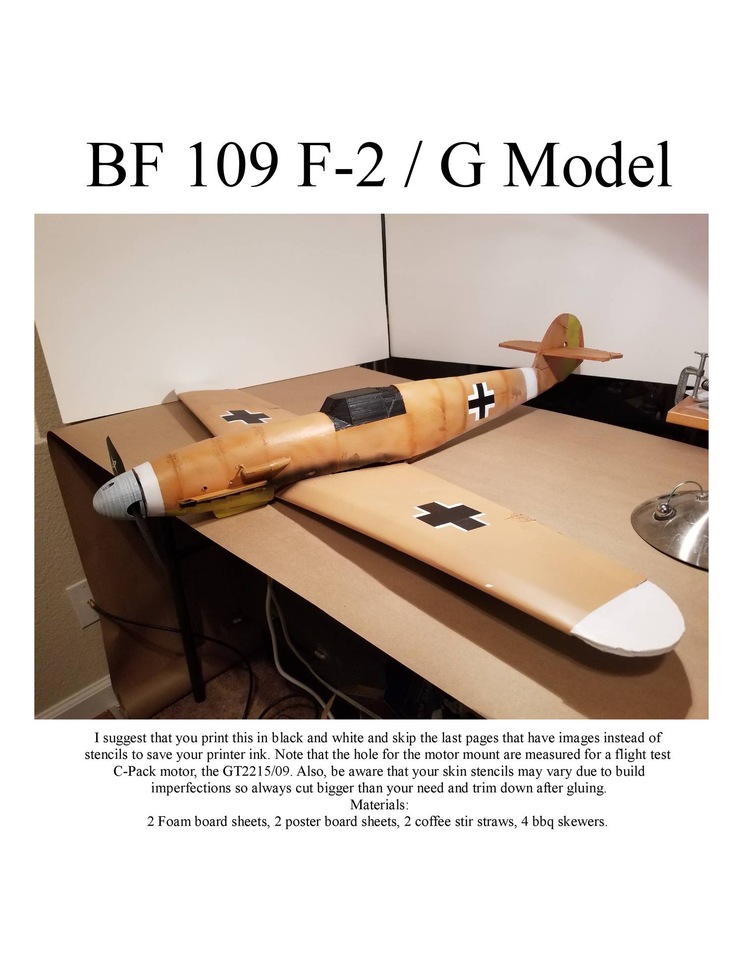 Bf 109 F 2 G Plans Pdf Docdroid