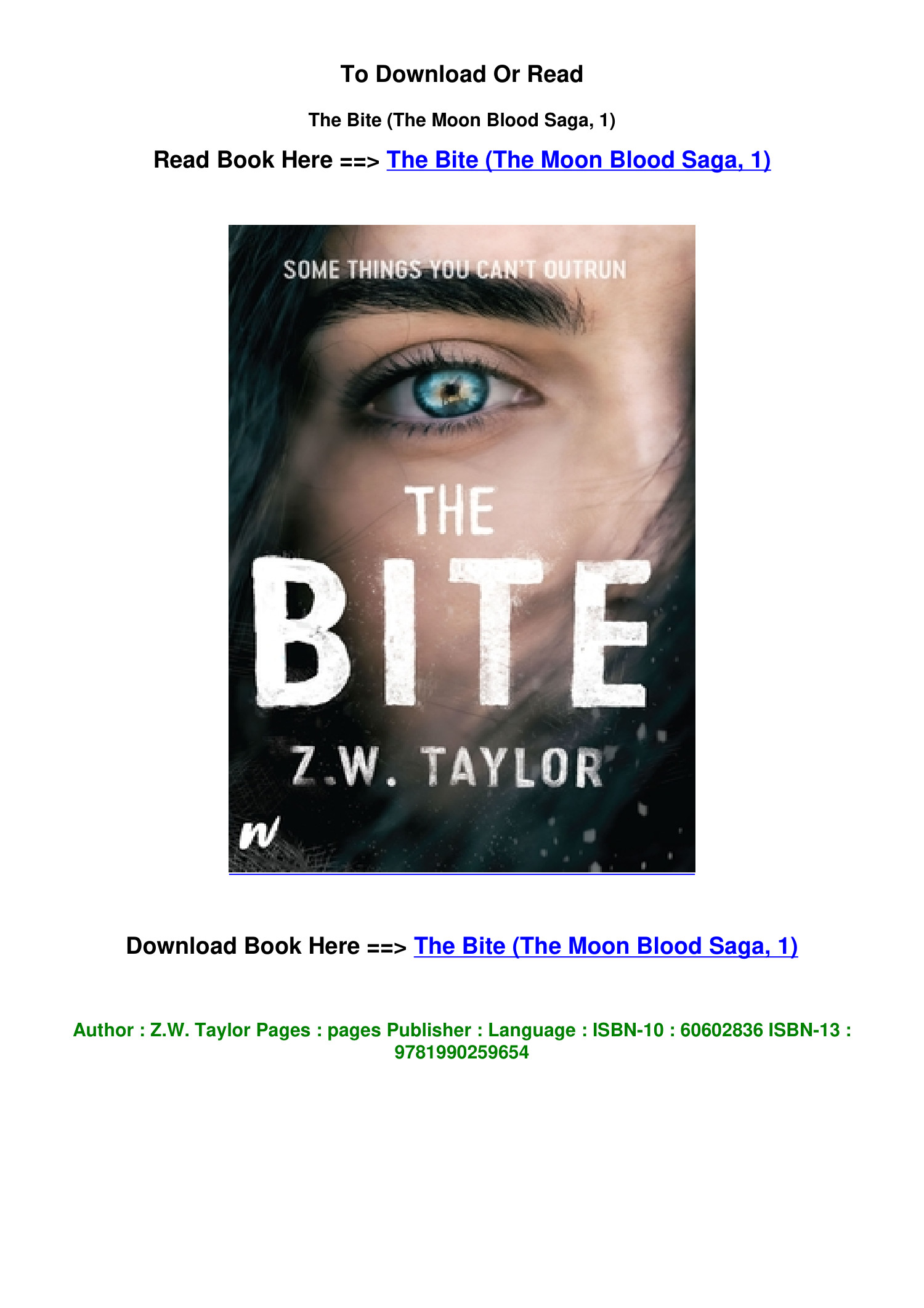 DOWNLOAD Pdf The Bite The Moon Blood Saga 1 By Z W Taylor.pdf | DocDroid