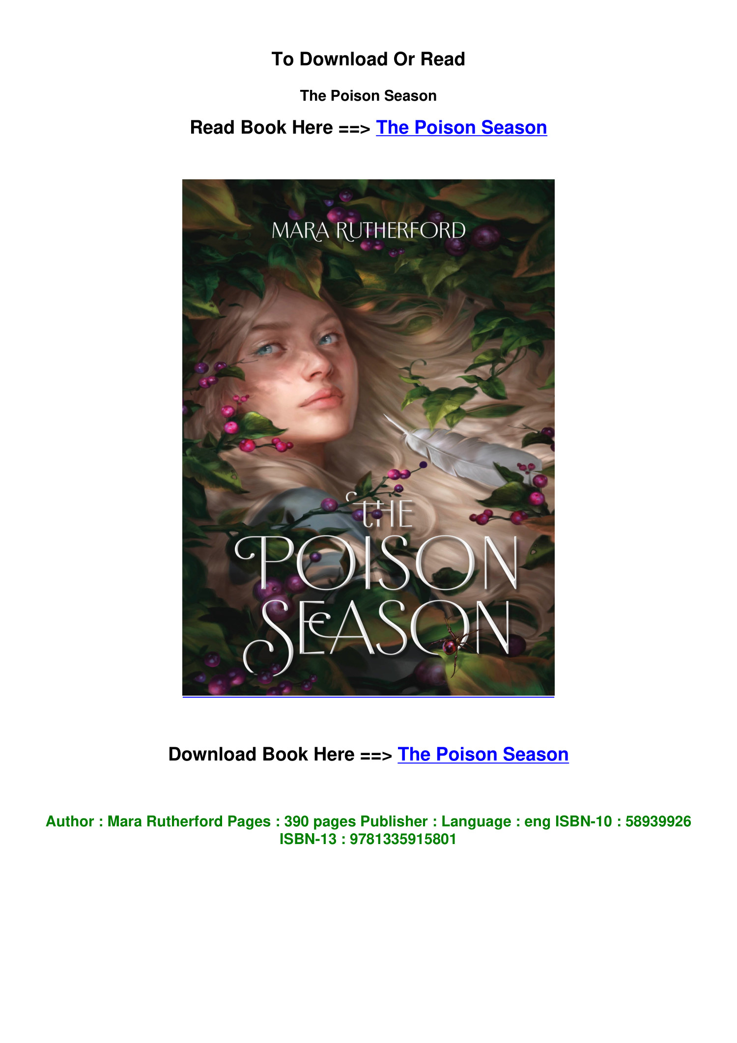 pdf download The Poison Season by Mara Rutherford.pdf | DocDroid